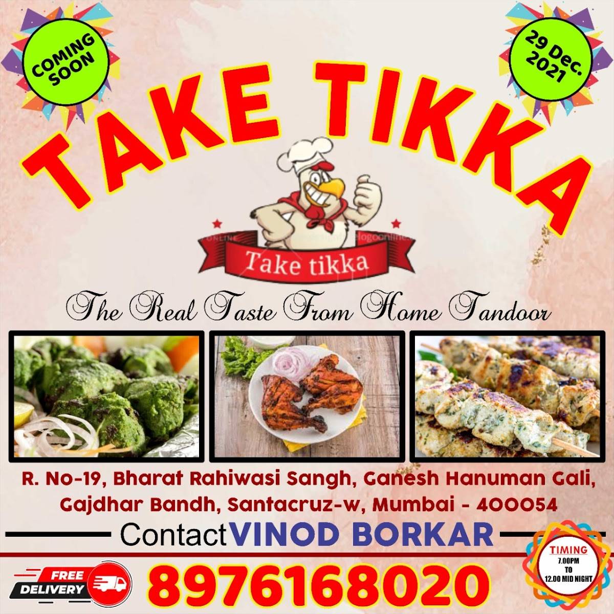 Menu at Take tikka, Mumbai