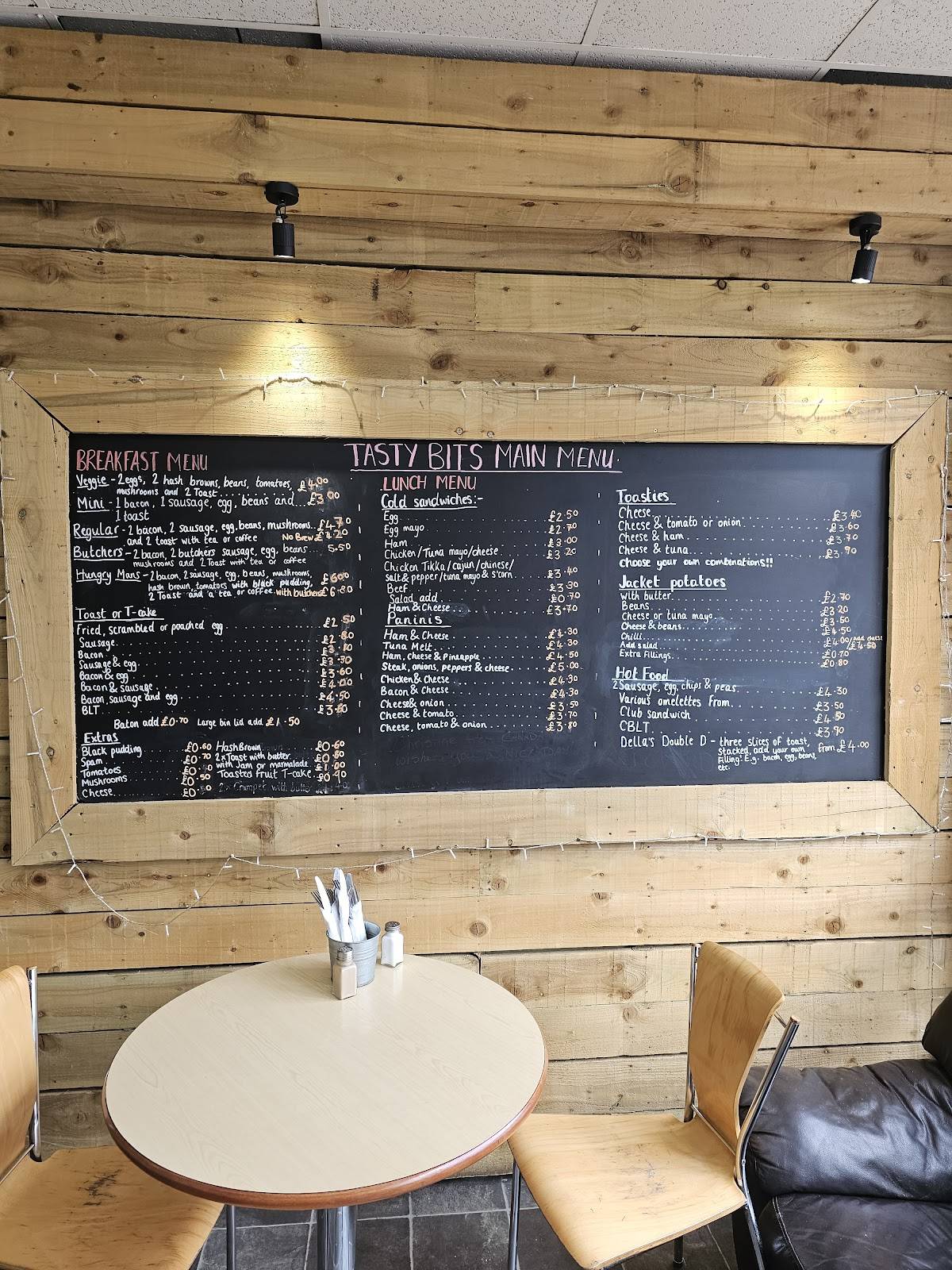 Menu at Tasty Bits restaurant, Darwen