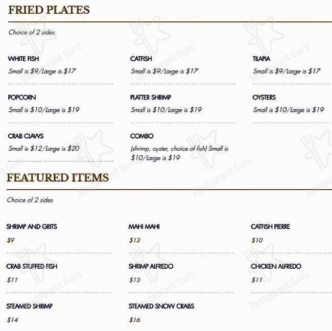 Menu at The Boiling Pot restaurant, Mobile, Airport Blvd