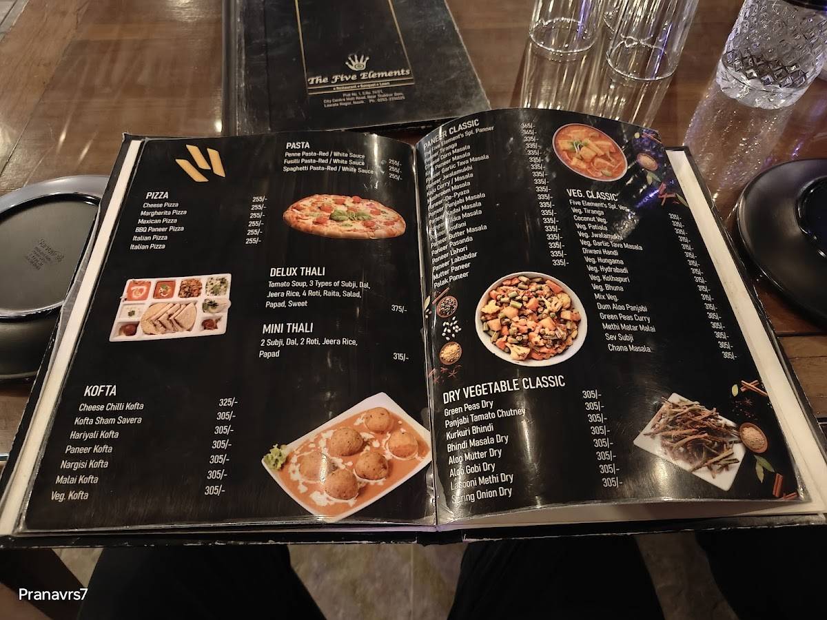 Menu at The Five Elements Restaurant, Nashik, Mahatma Nagar-Untwadi Rd