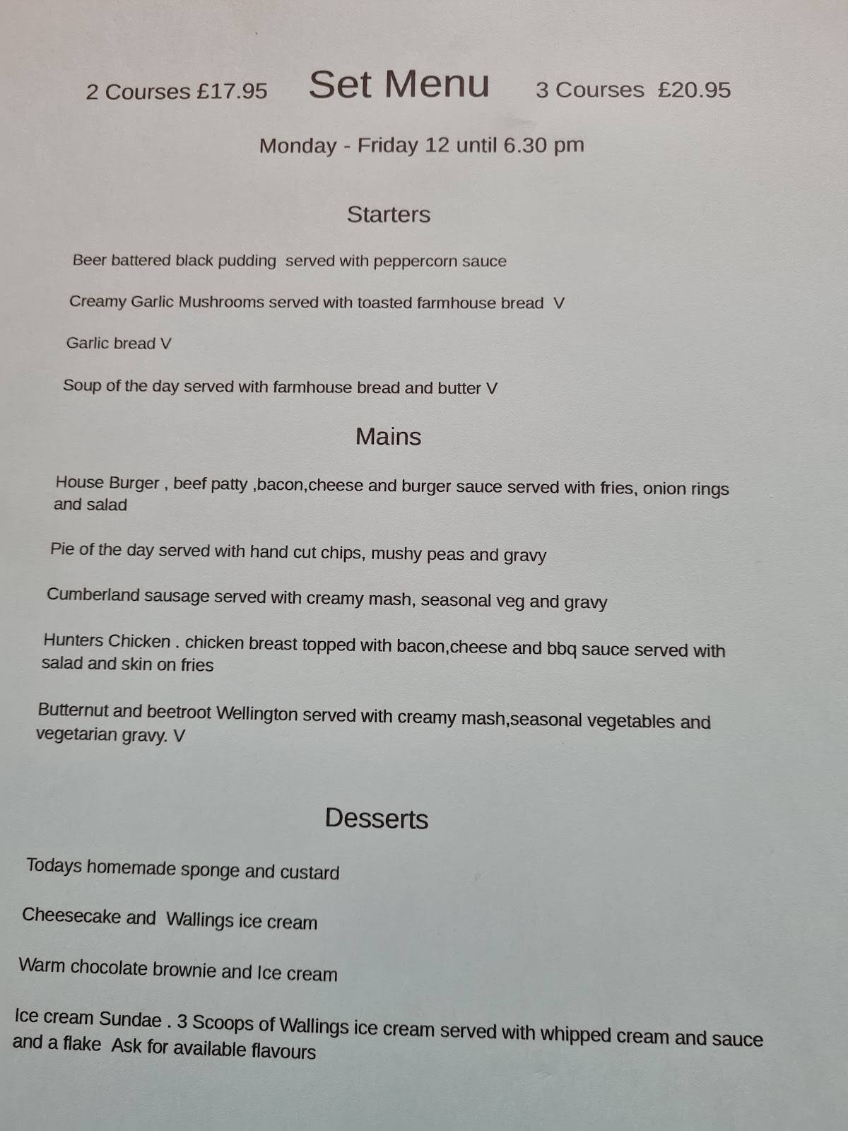 Menu at The Foresters Arms pub & bar, Wigan, 41 Shevington Moor