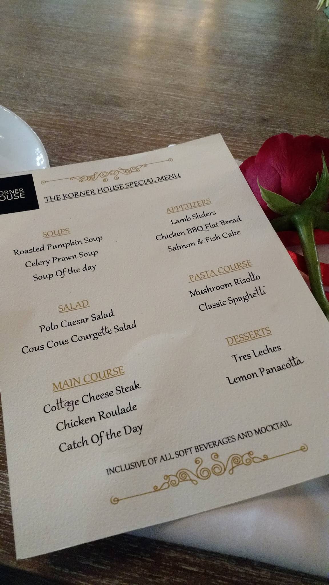 Menu at The Korner House, Mumbai, 21