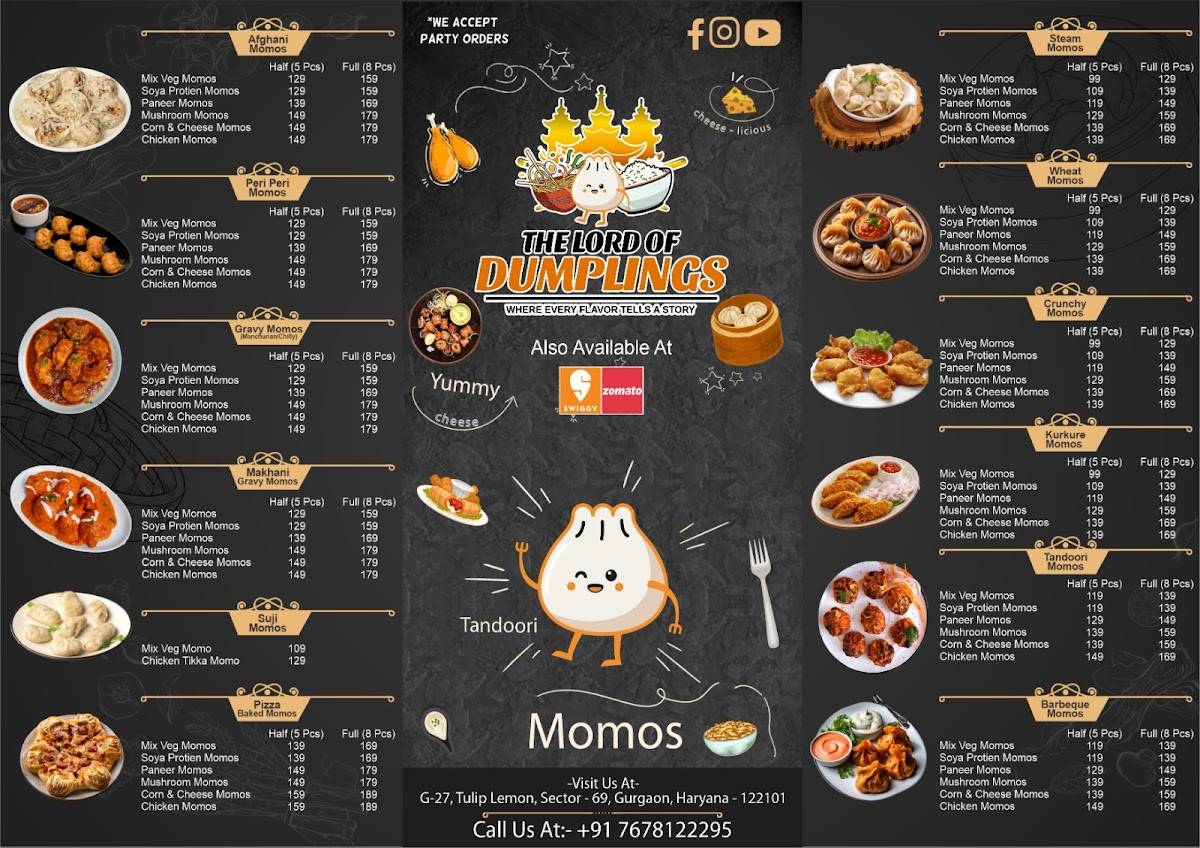 Menu at The Lord of Dumplings, Ghaziabad, KD 9 Kavi Nagar