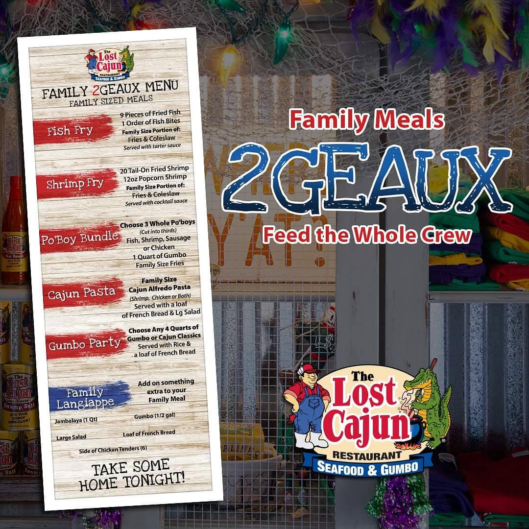 Menu at The Lost Cajun restaurant, League City
