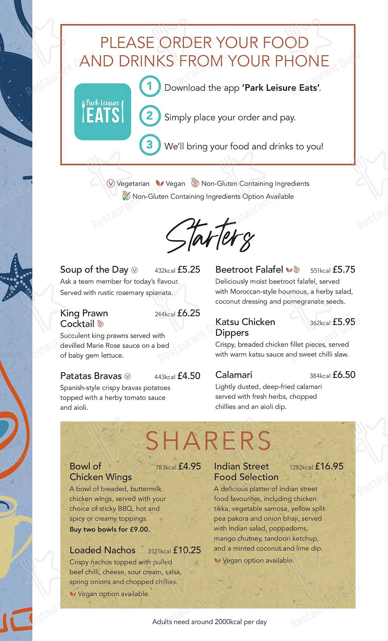 Menu at The Old Storehouse restaurant, Amble