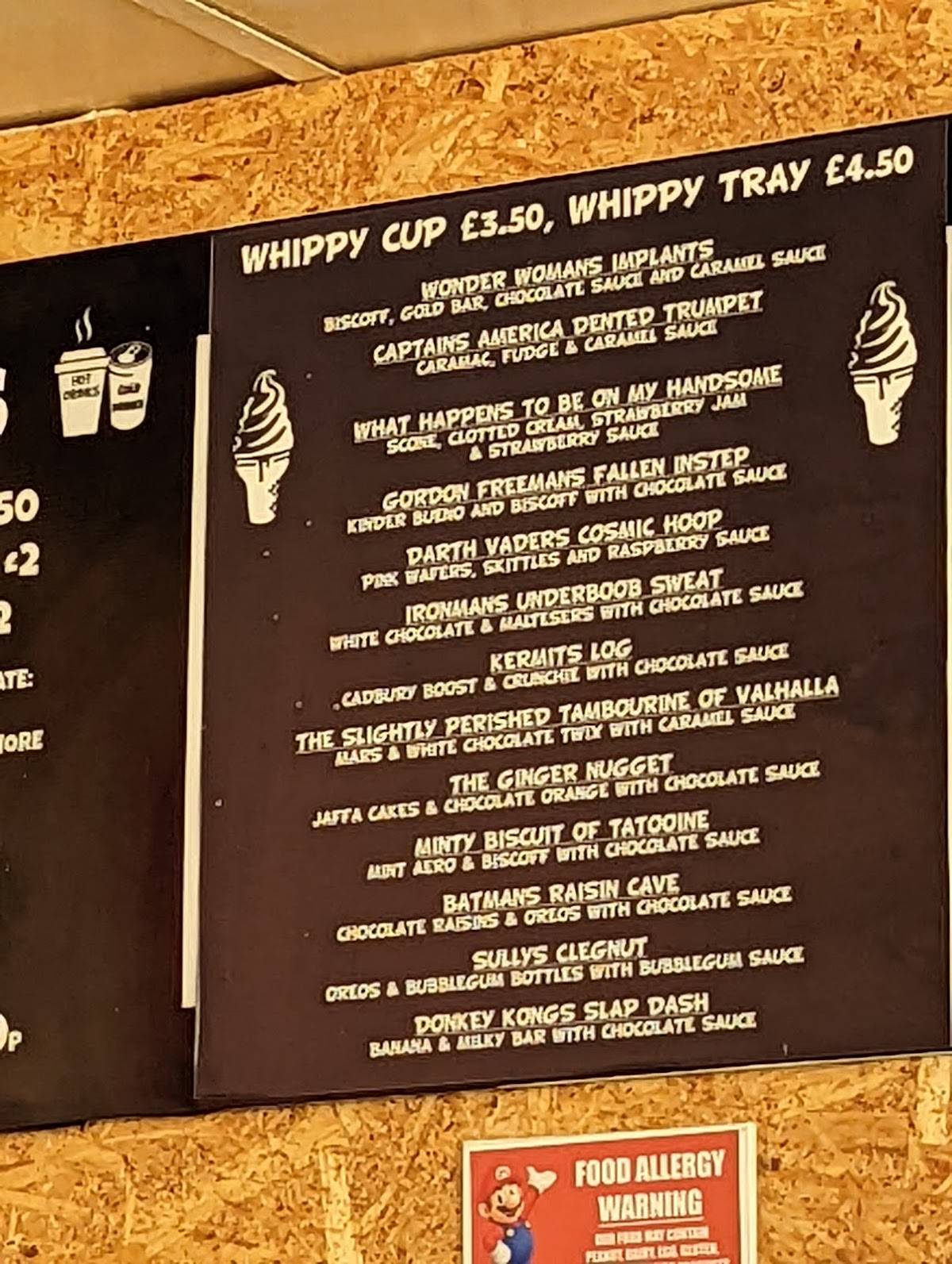 Menu at The Pad / 720 Games restaurant, Bodmin