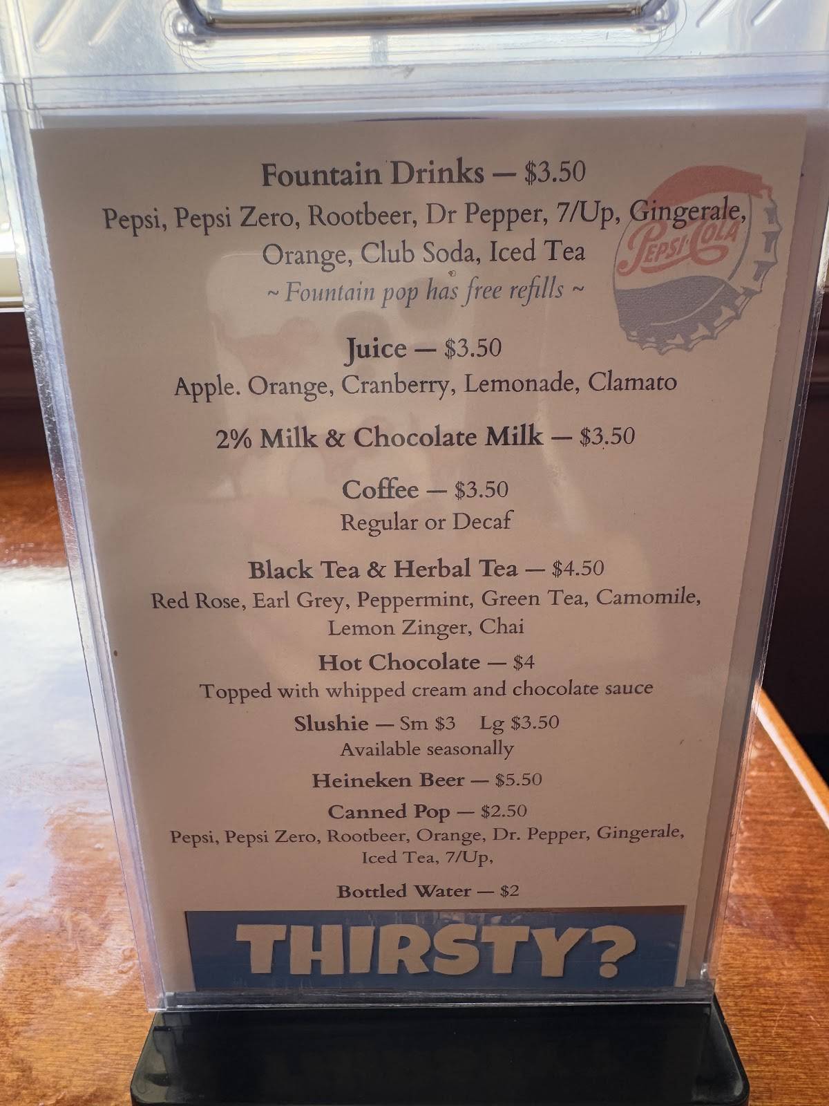 Menu at The Railside Restaurant, Chase