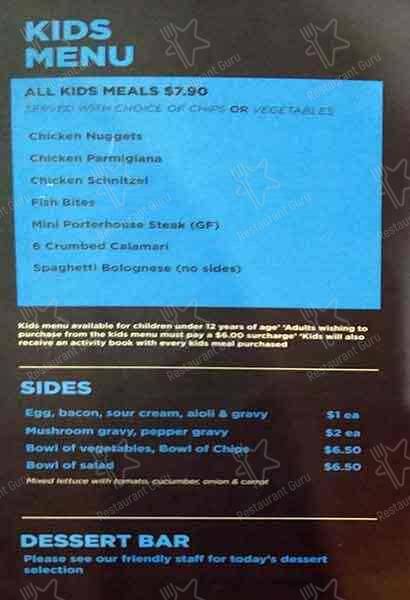 Menu at The Tigers Clubhouse, Hoppers Crossing