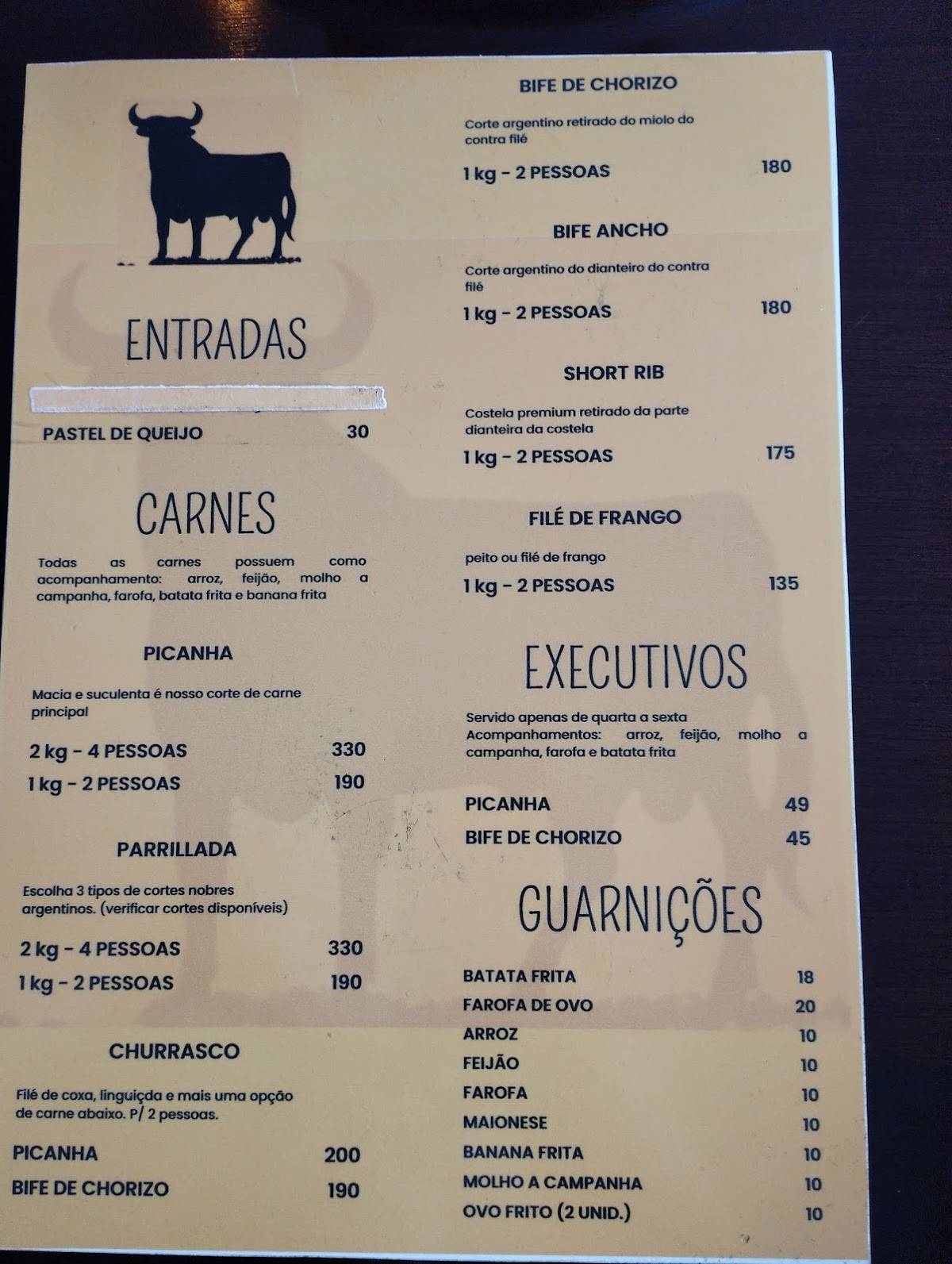 Menu em Toca do Espanhol restaurante, Maricá
