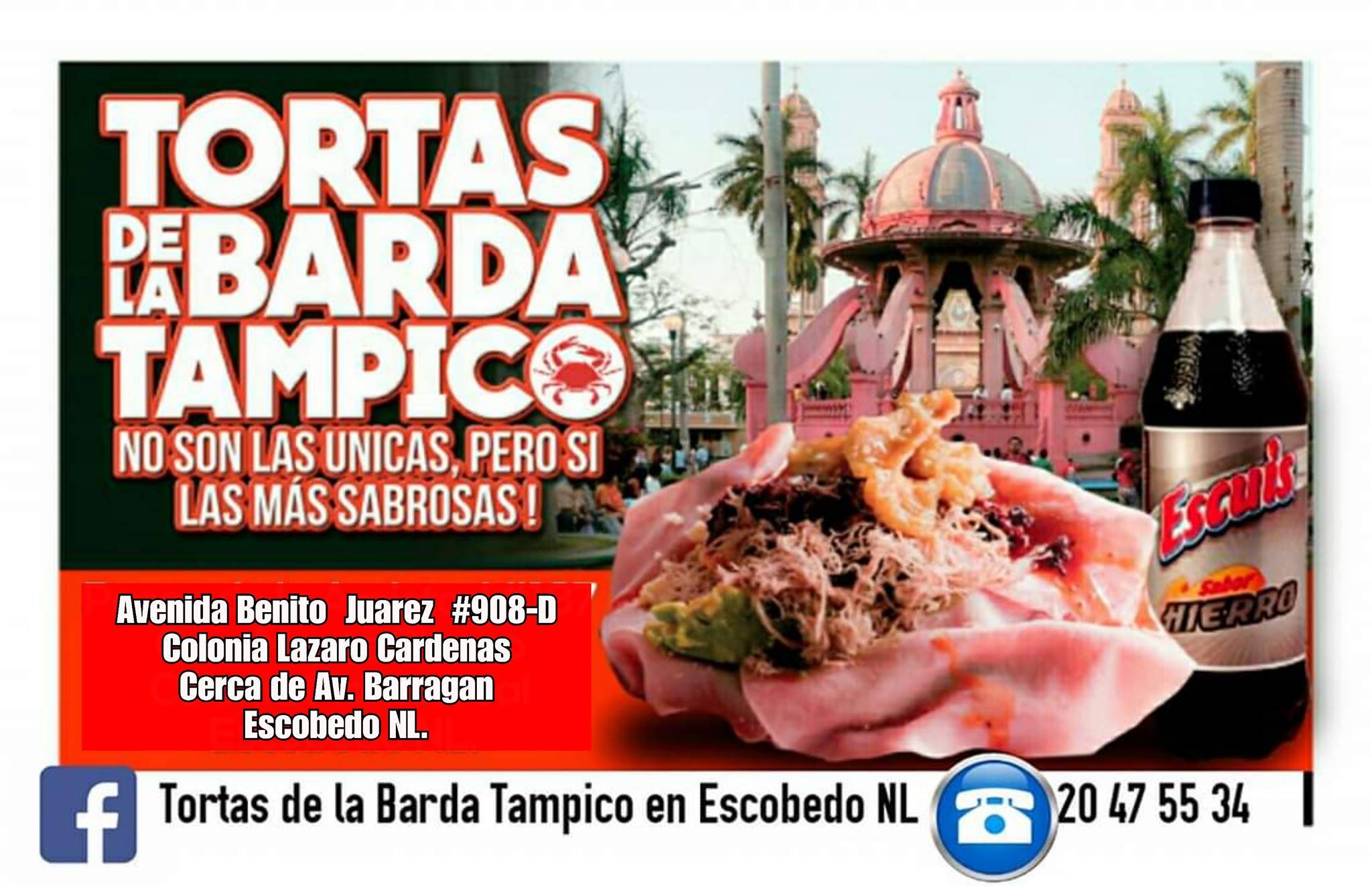 Carta de Tortas de la Barda "Tampico", Ciudad General Escobedo, Pedregal