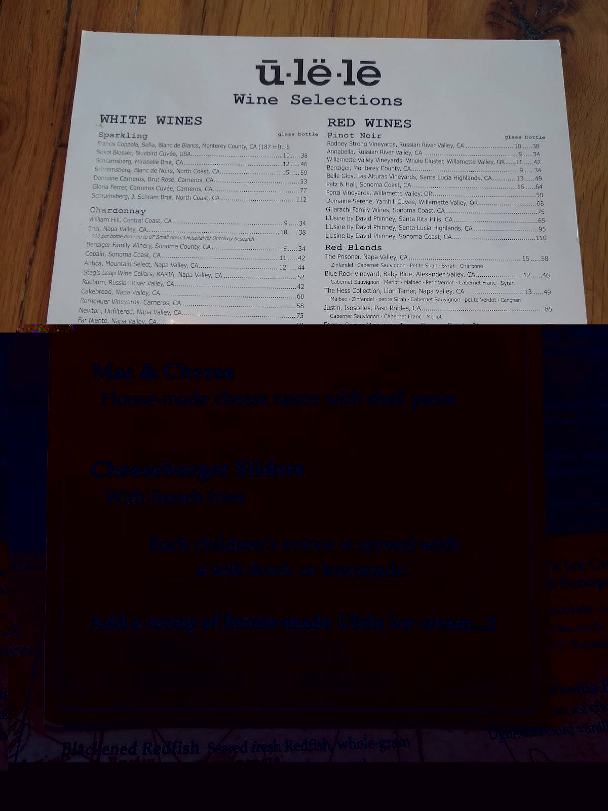Menu at Ulele restaurant, Tampa, N Highland Ave