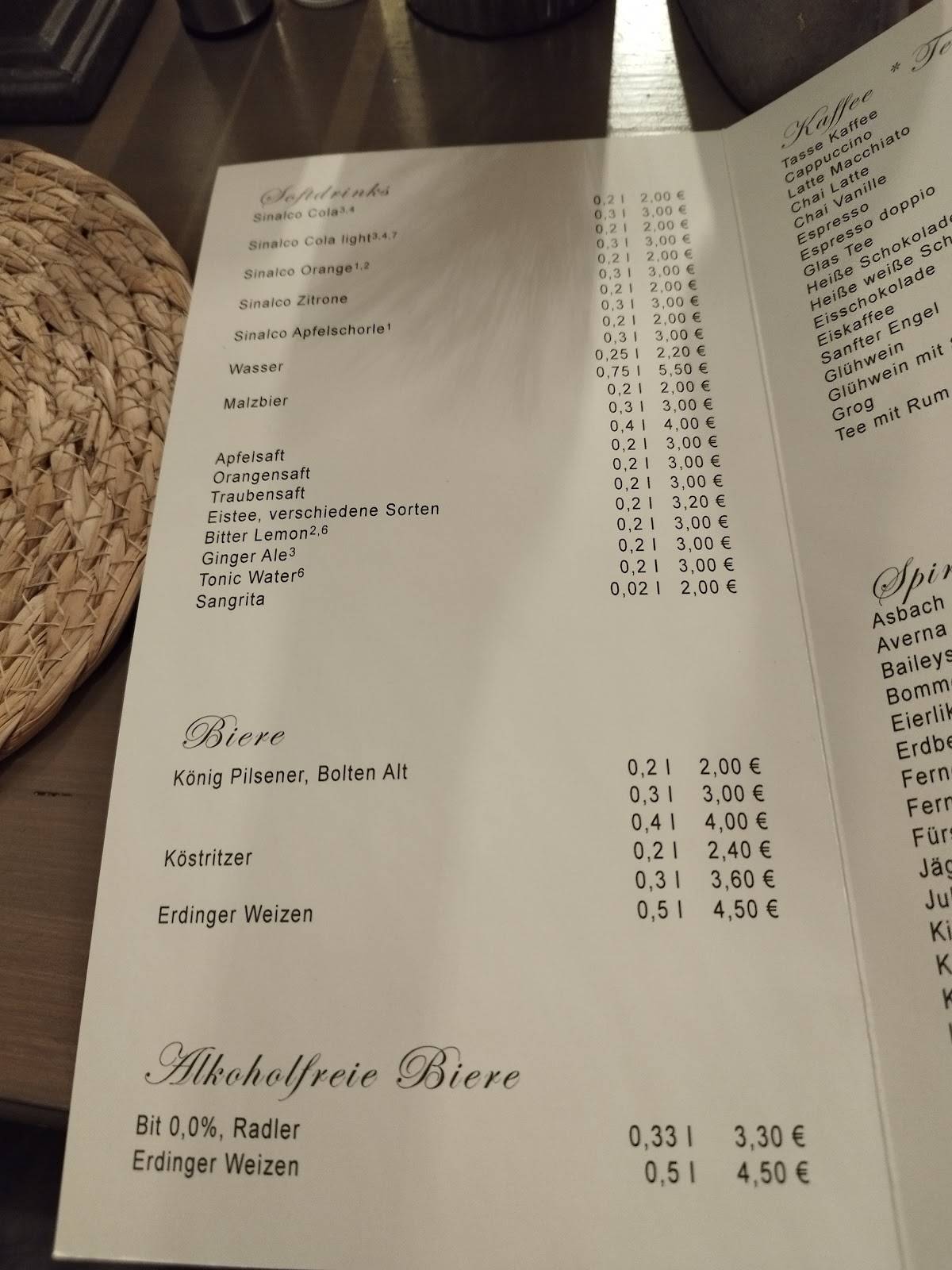 Speisekarte von Viktoria Stube restaurant, Moers