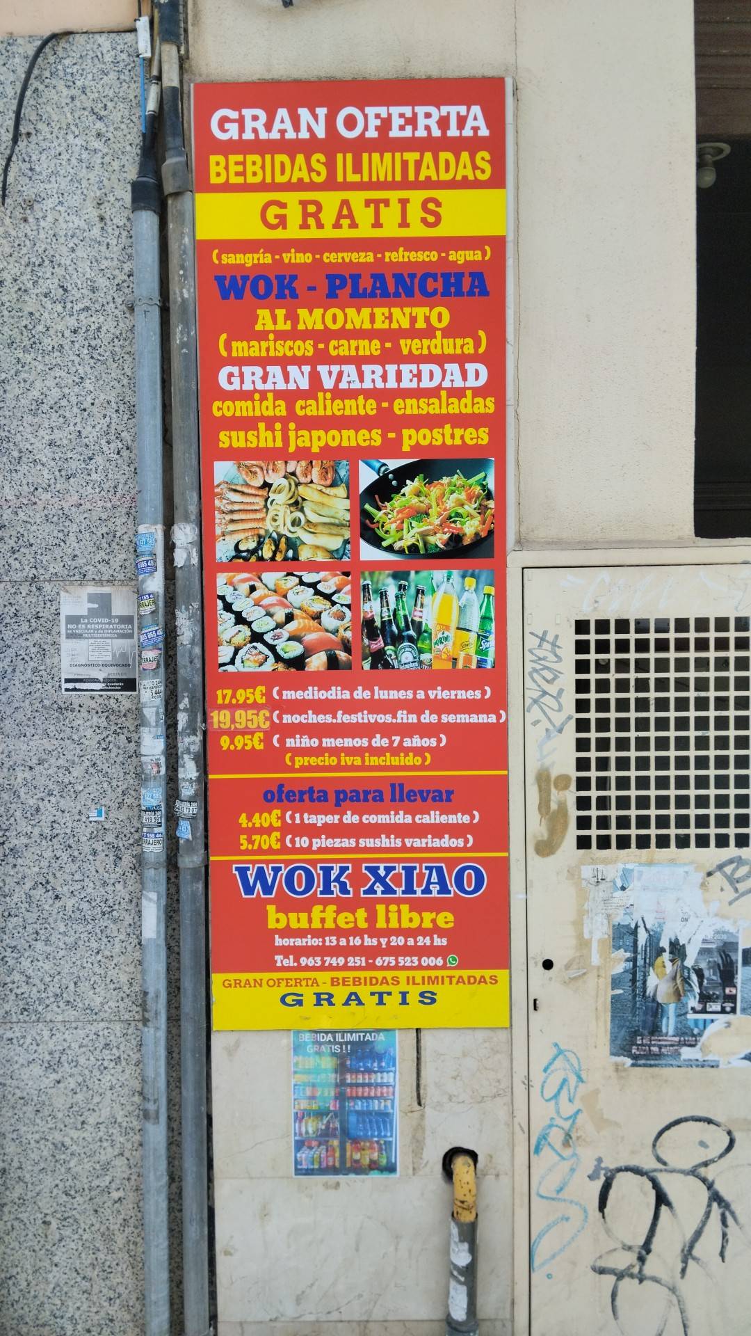 Carta del restaurante WOK XIAO buffet libre, Valencia