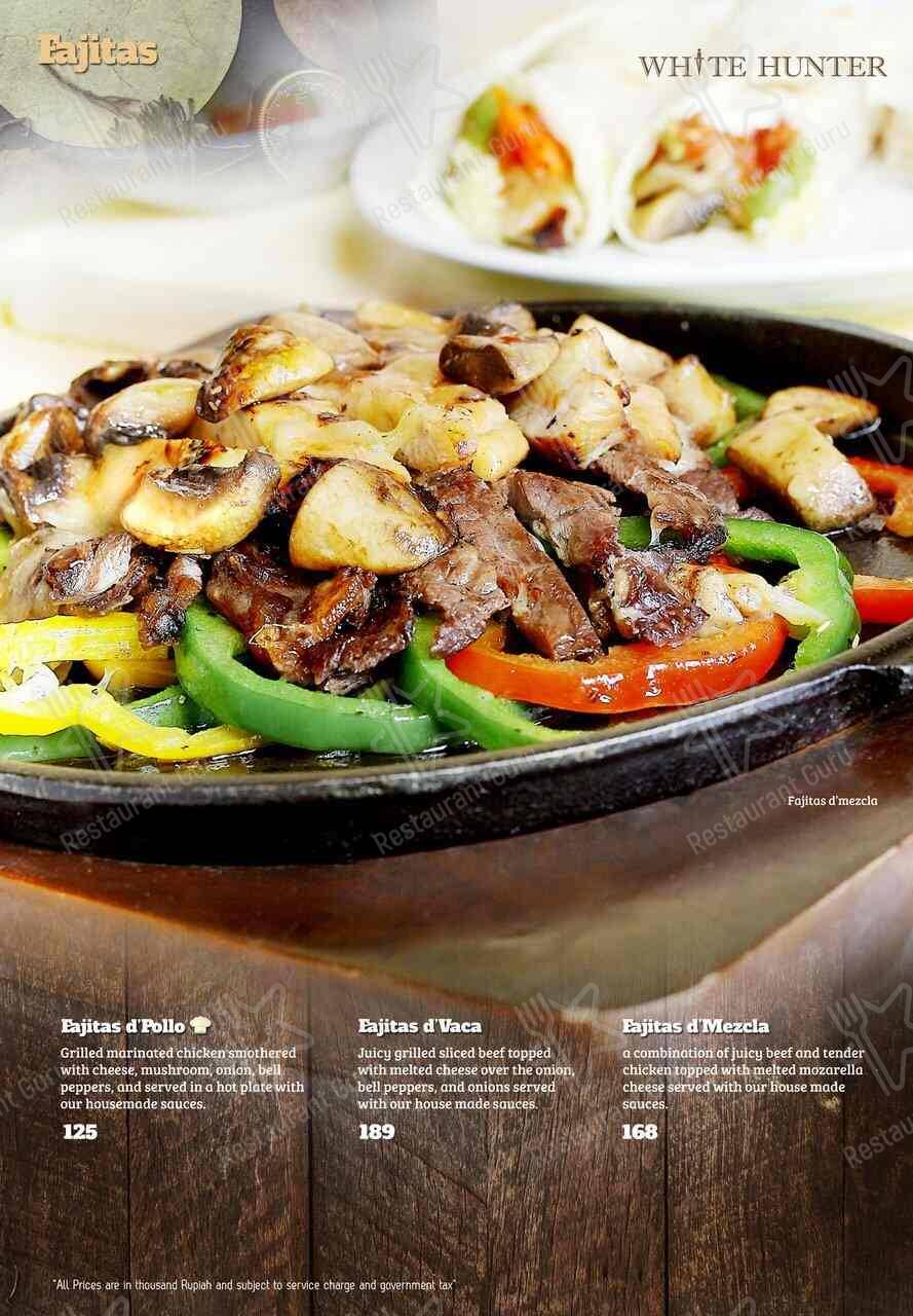Menu at White Hunter Steak Ribs Grill Coffee Beer restaurant, South ...