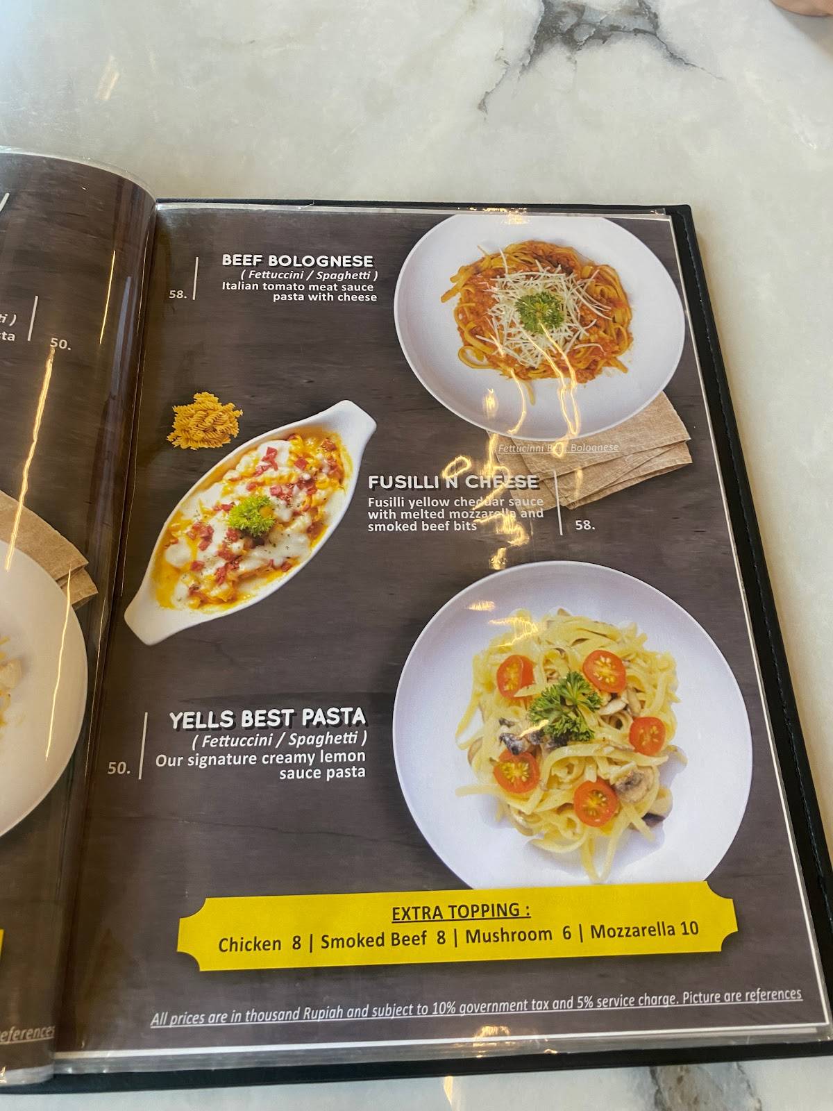 Menu at YellS Steak - Vasanta, Bekasi Regency