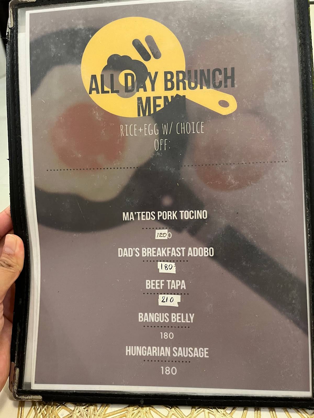 Menu at Zackie’s Restaurant, Cabadbaran City