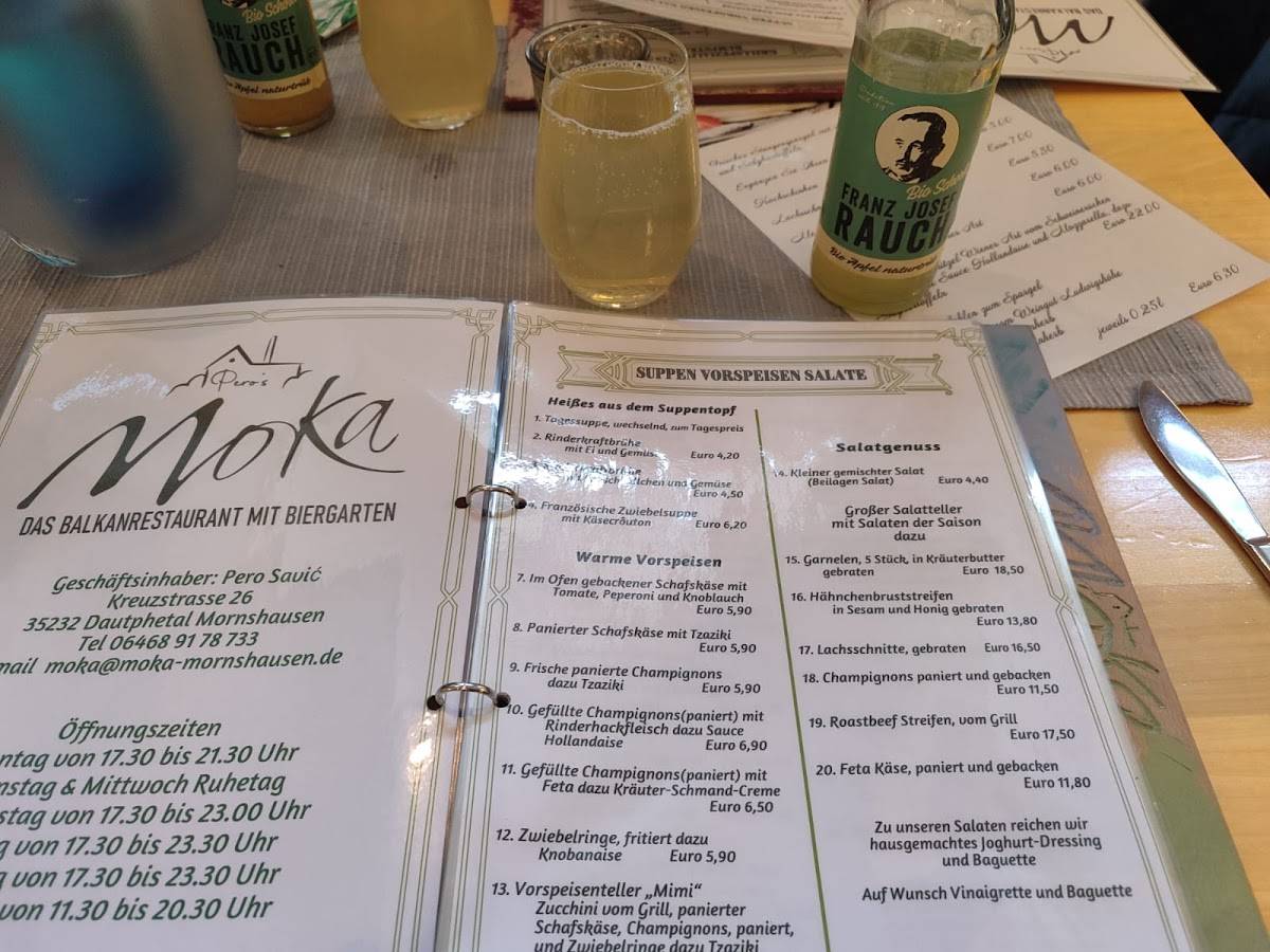 Menu at moka-das Balkanrestaurant, Dautphetal