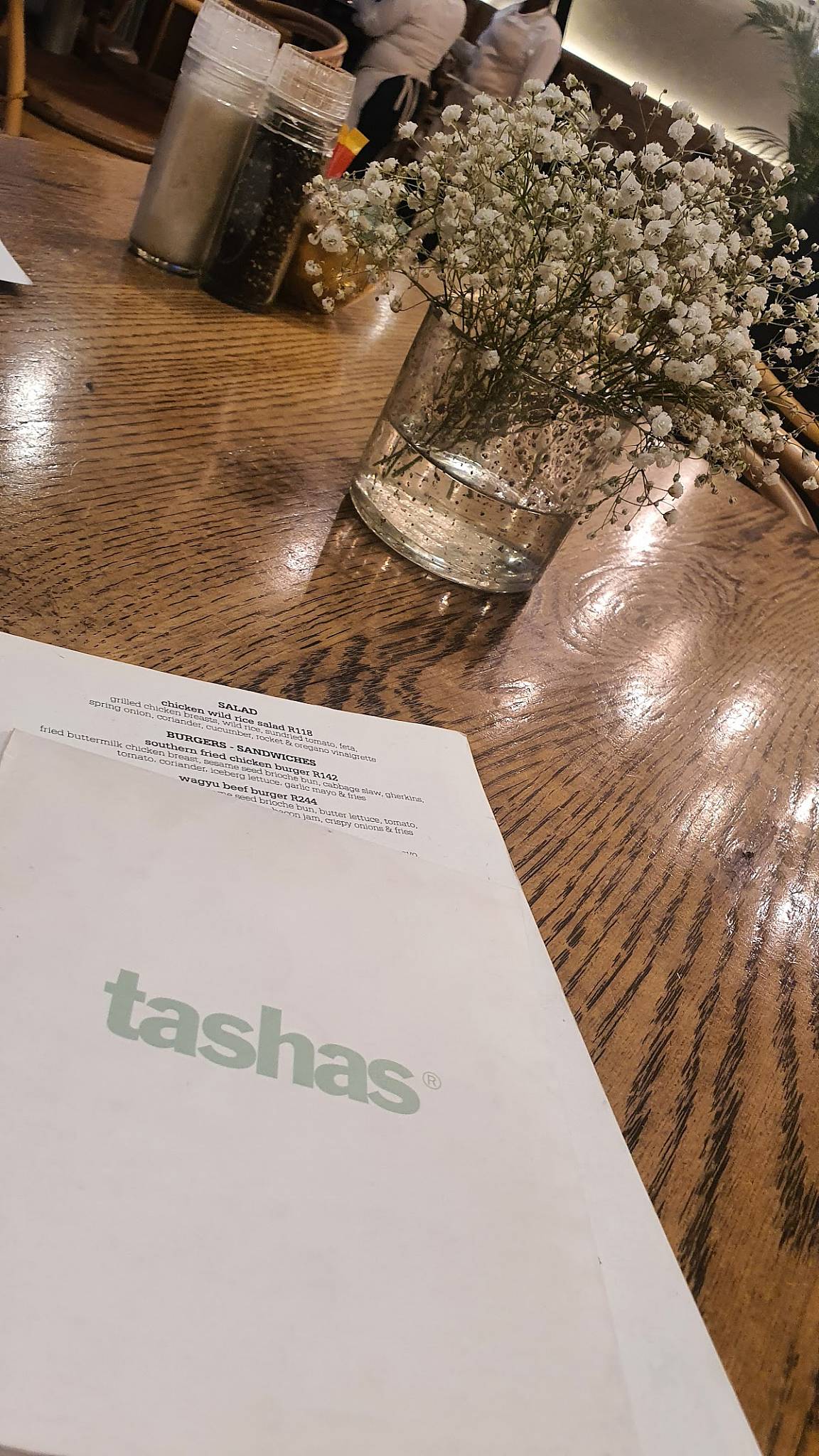 Menu at tashas Gateway restaurant, Umhlanga, Shop G12