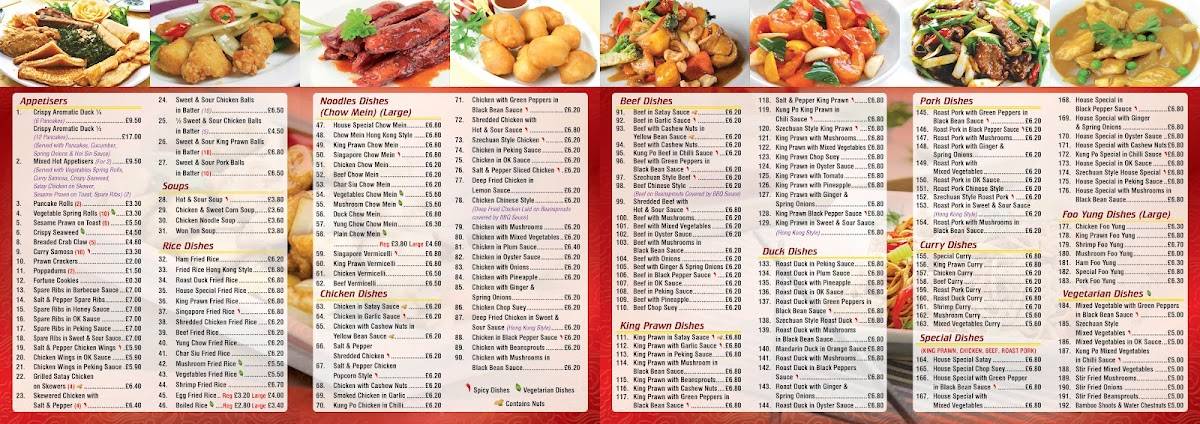 Menu at wonderful chinese restaurant, Mountain Ash