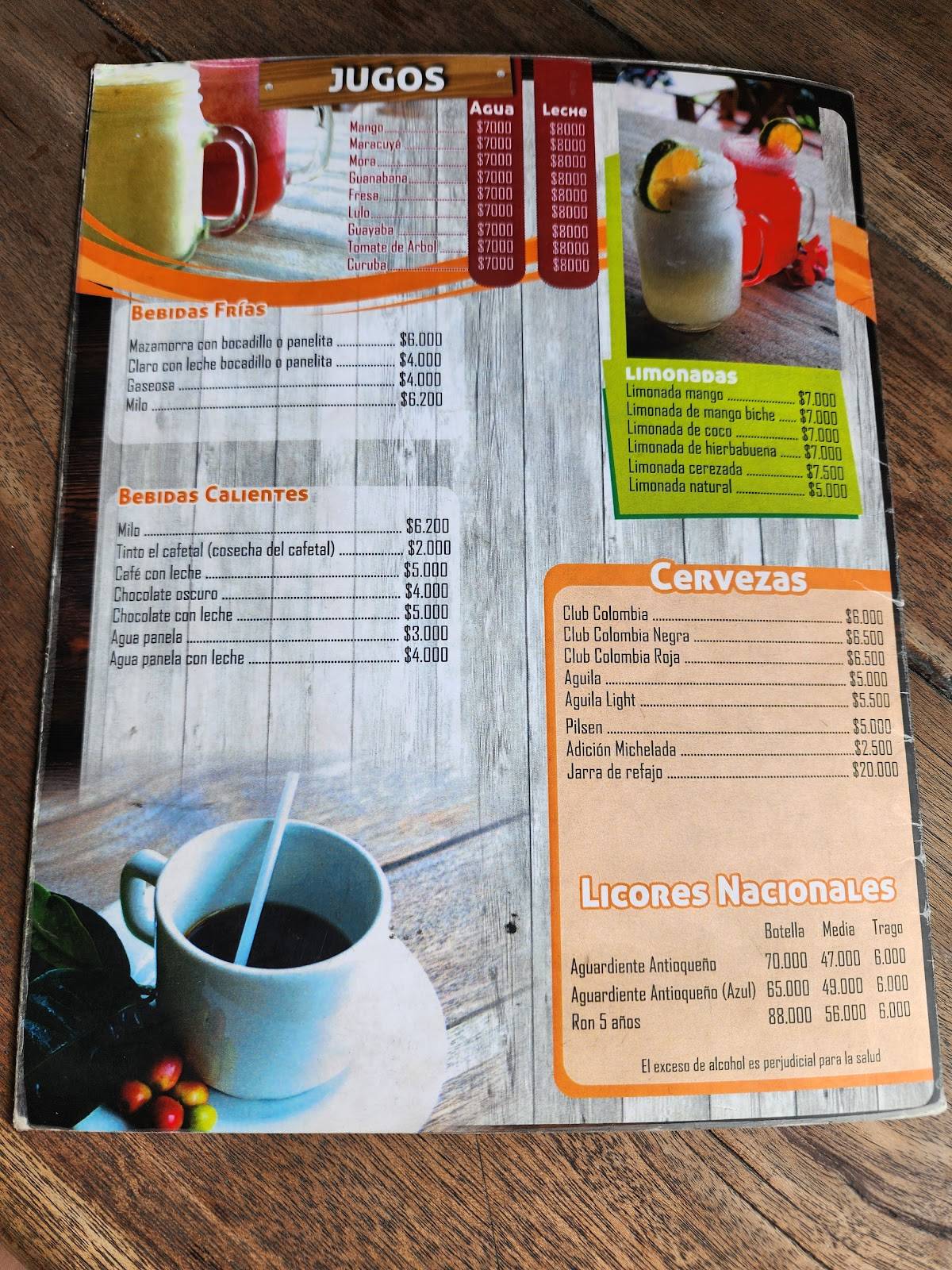 Menu at Restaurante El Cafetal, Colombia, # 26