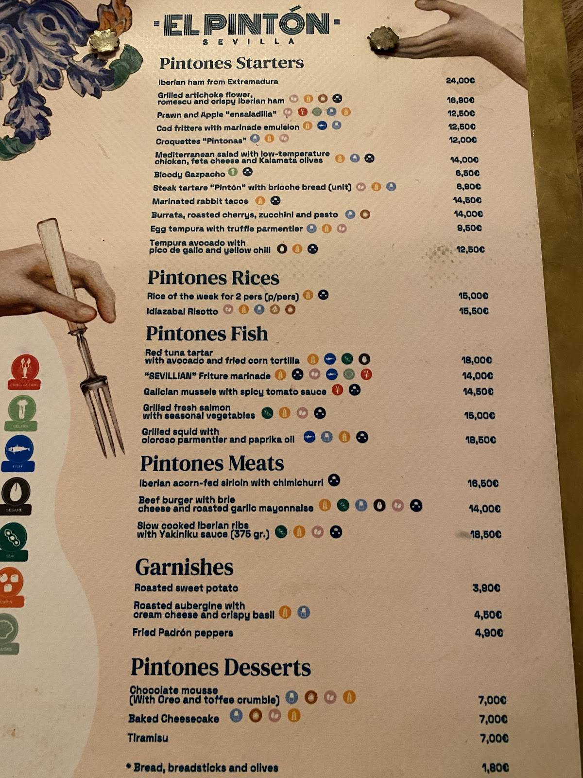 Carta del pub y bar EL PINTÓN, Sevilla