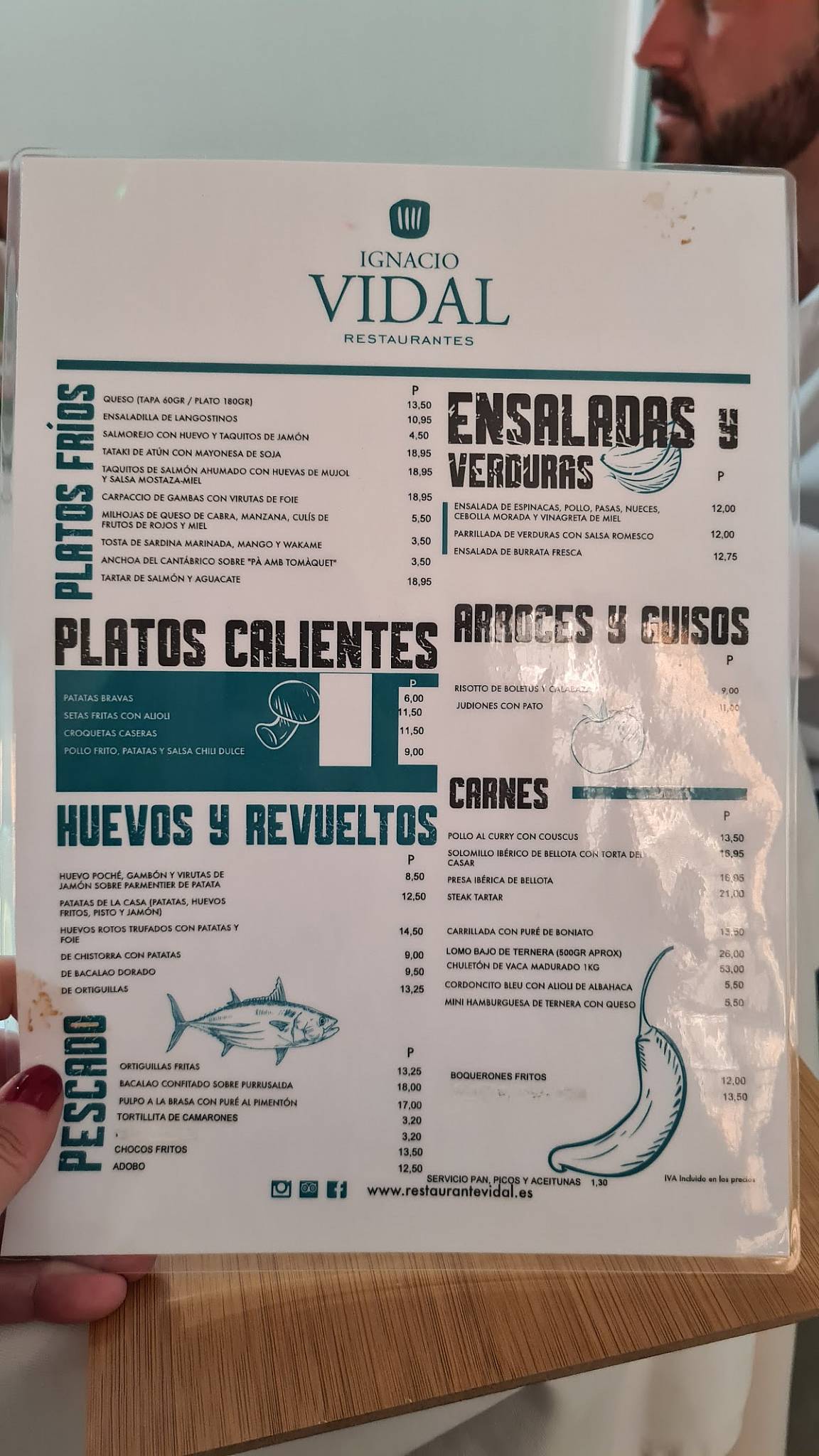 Carta de Restaurante Ignacio Vidal Felipe II, Sevilla, C. Progreso