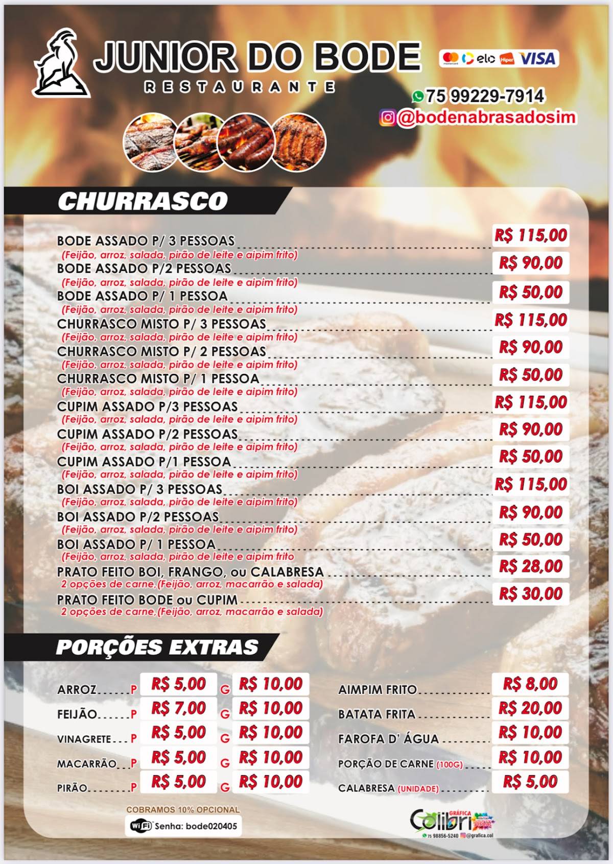 Menu em Restaurante - Junior do Bode, Feira de Santana