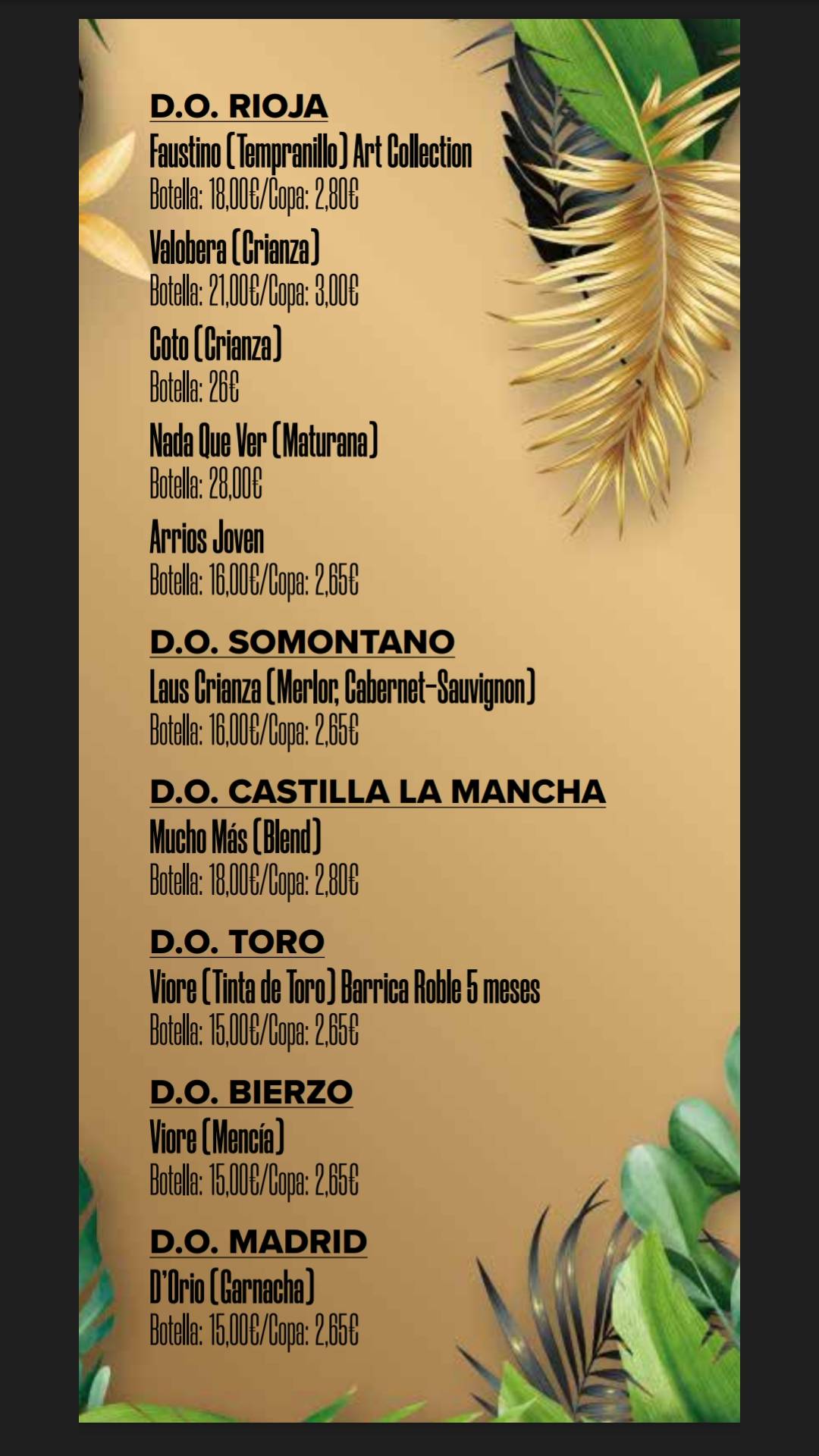 Menu at Restaurante Utopía, Parla