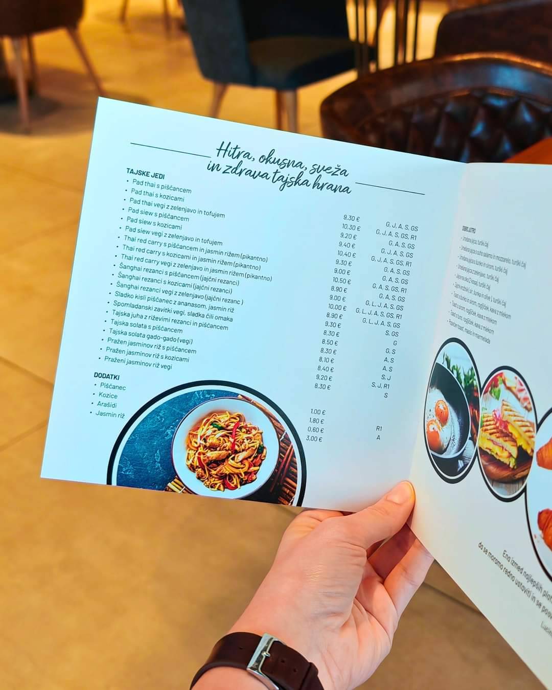 Menu at Restavracija Palača restaurant, Ljubljana