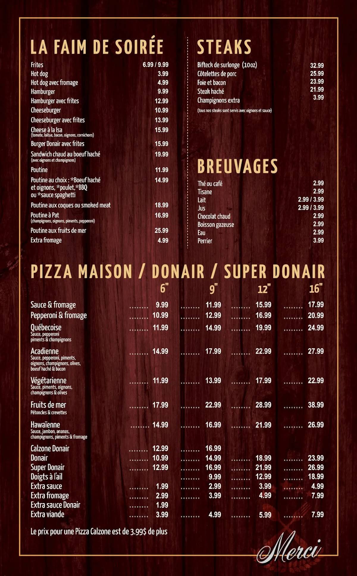 Menu at Resto Chez Isa restaurant, Bertrand