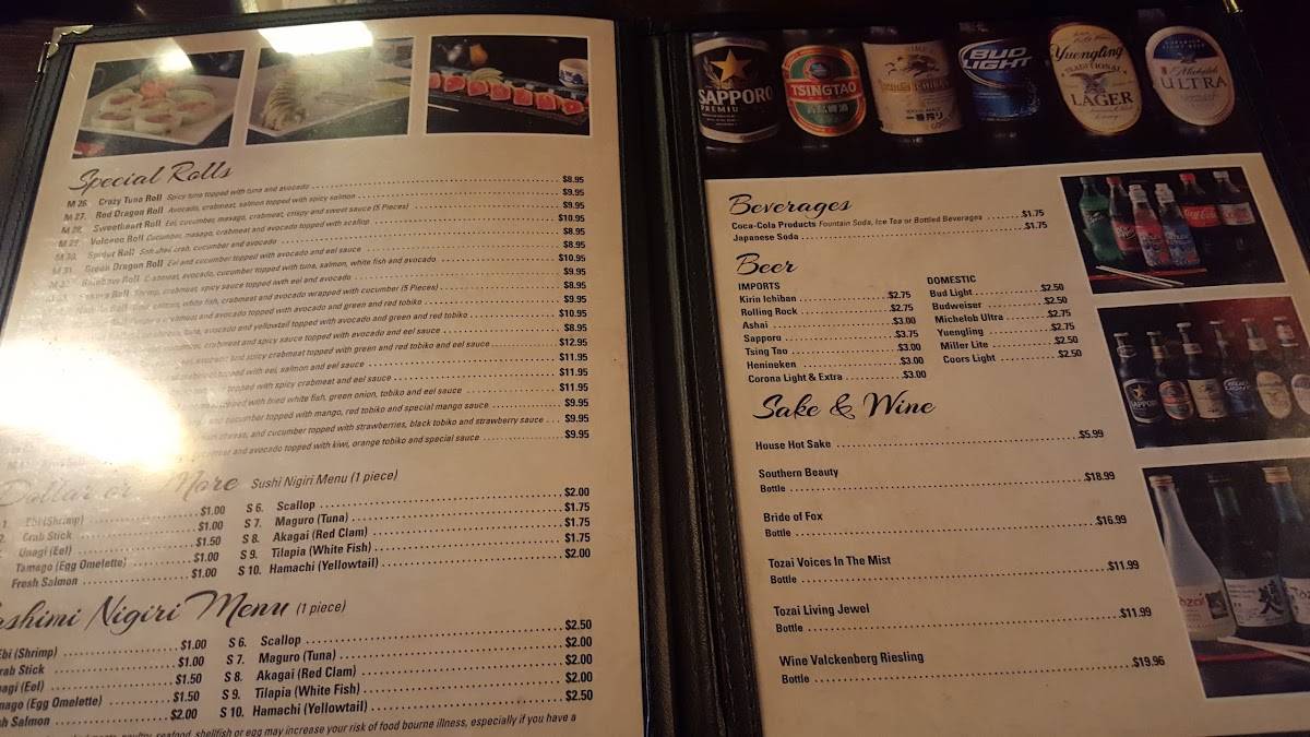 Menu at Rice Box restaurant, Florence