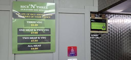 Menu at Rice 'n' Three restaurant, Bolton, 152 Deane Rd