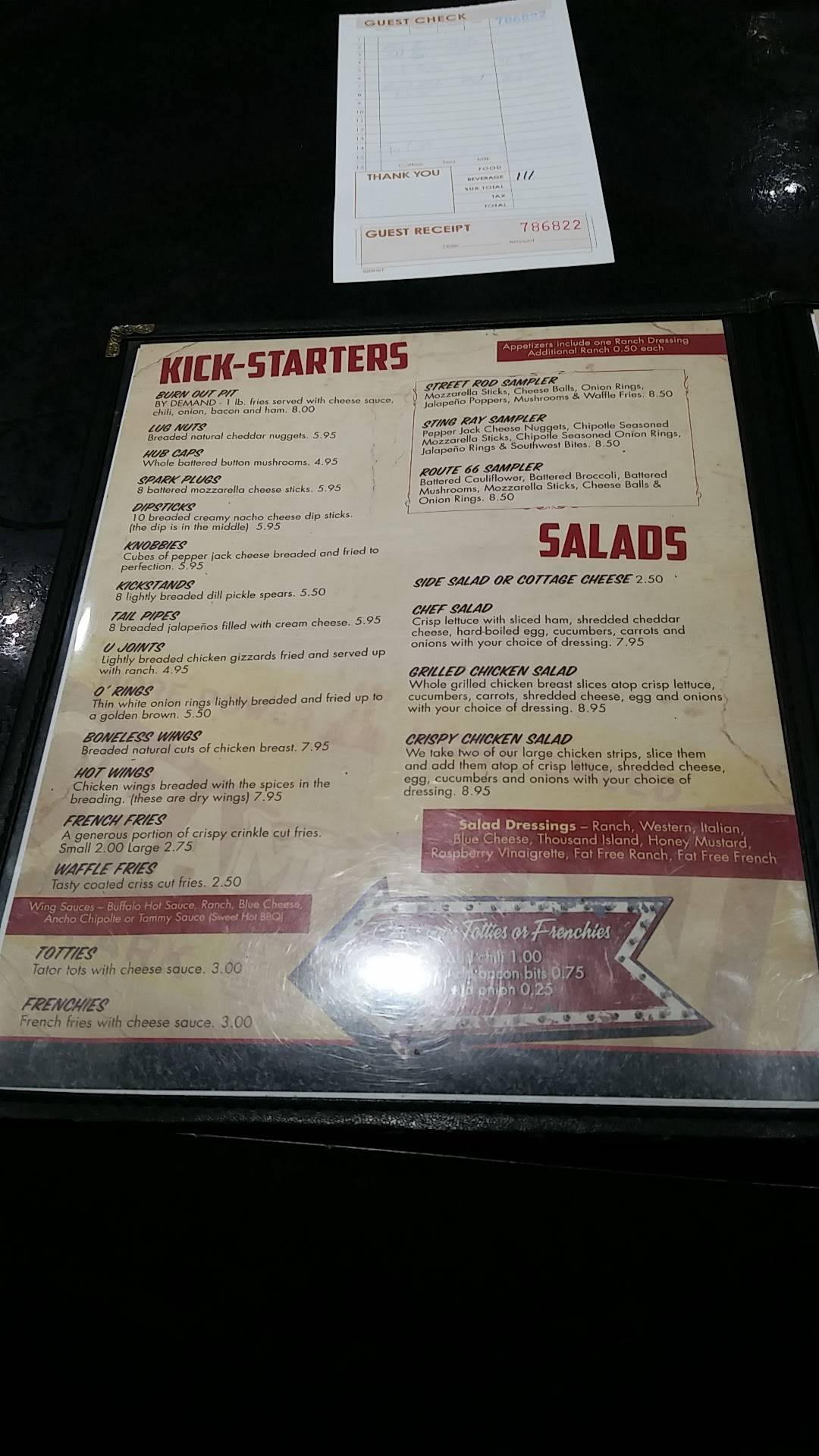 Menu at Rides Bar & Grill, Fort Dodge