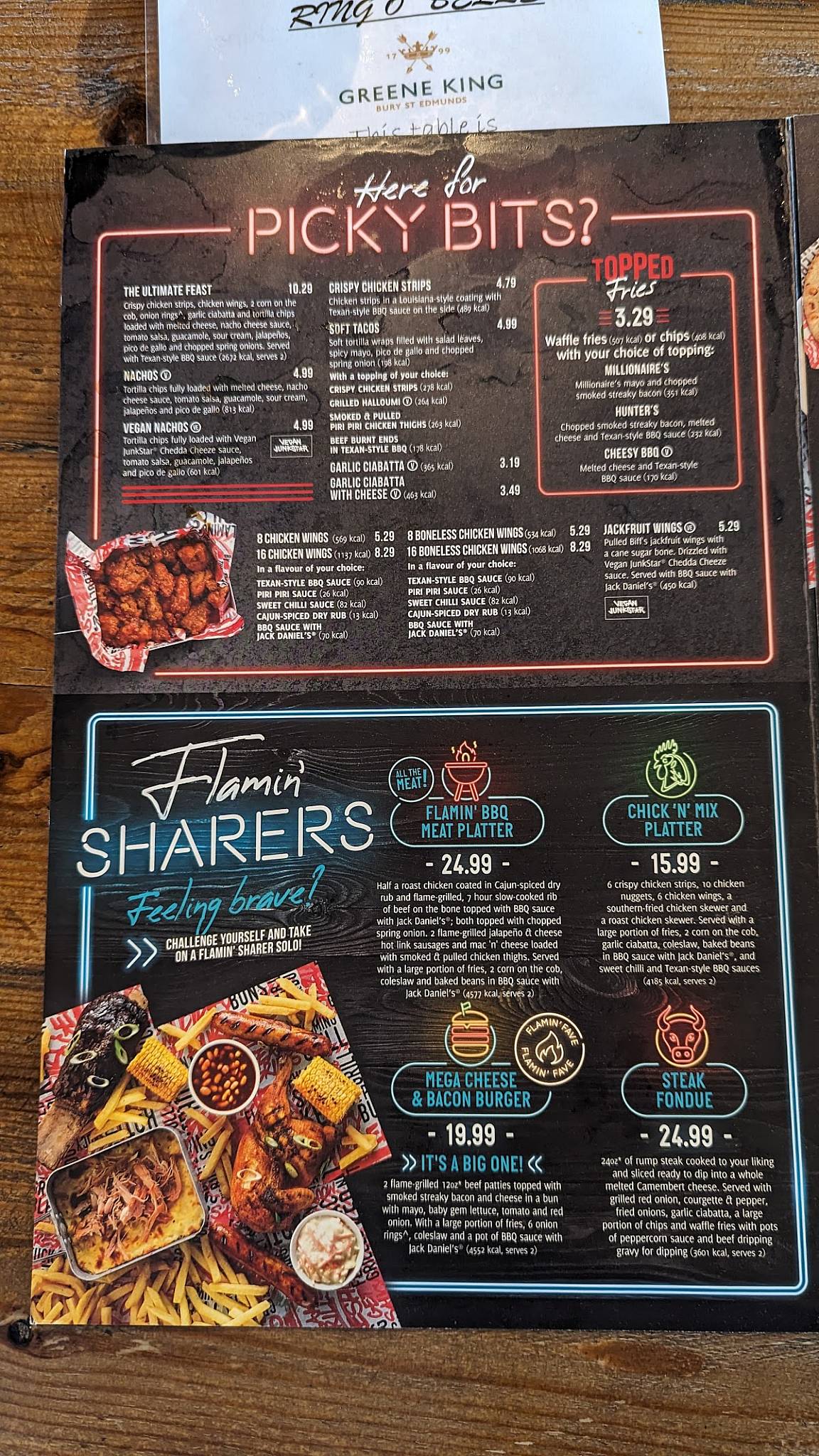 Menu at Ring O Bells pub & bar, Loughborough