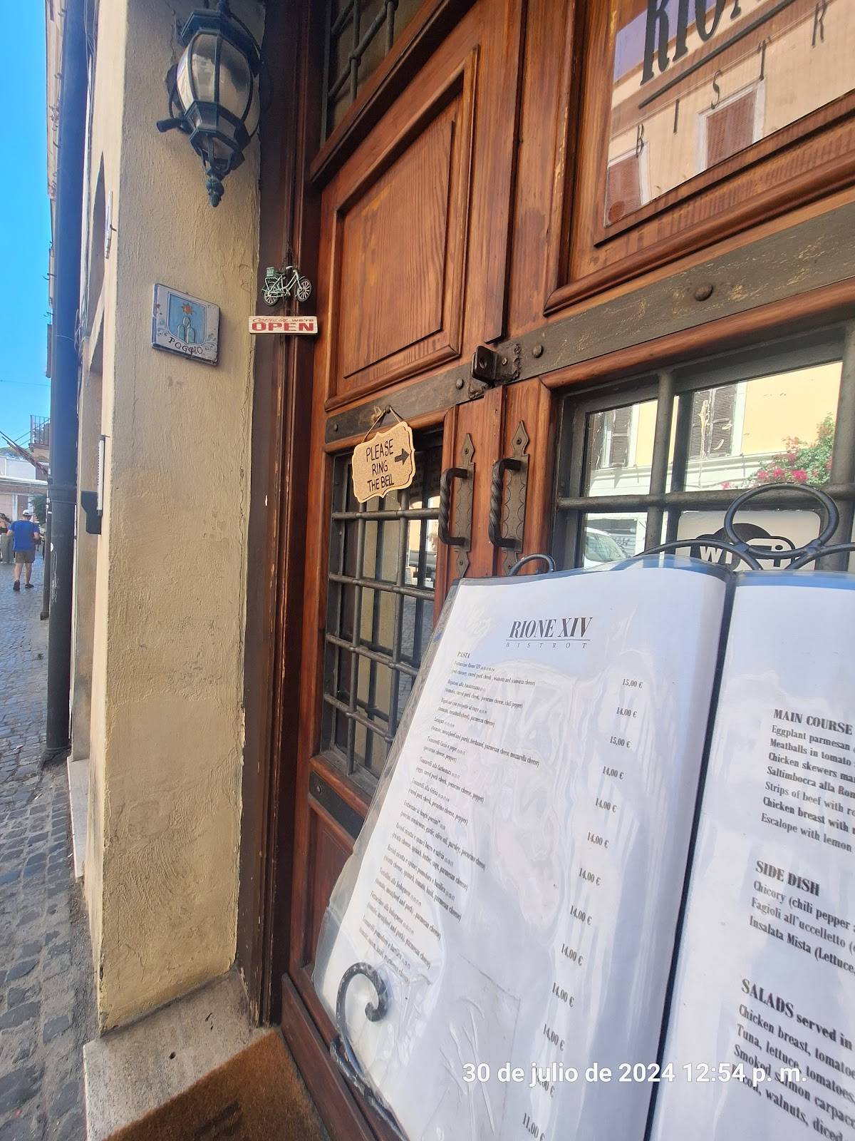 Menu at Rione XIV Bistrot pizzeria, Rome