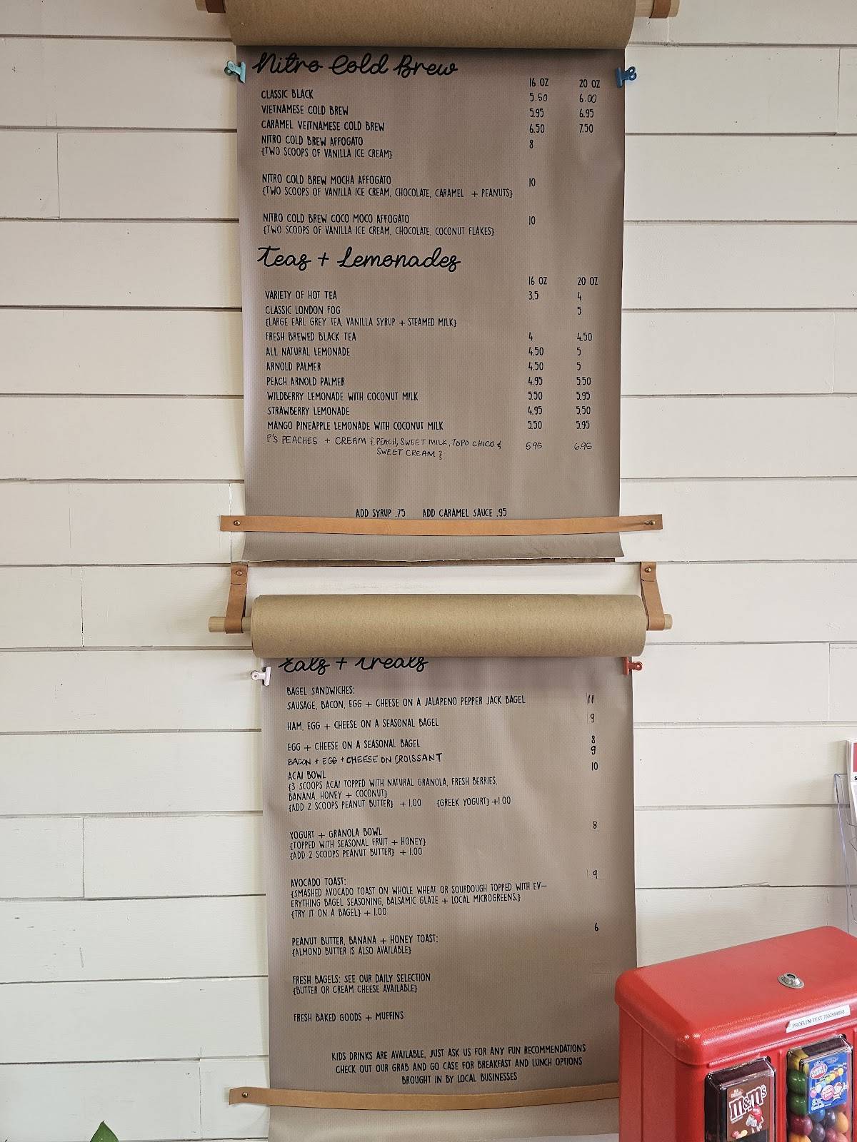 Menu at Rise + Shine Coffee Shop pub & bar, Ramona