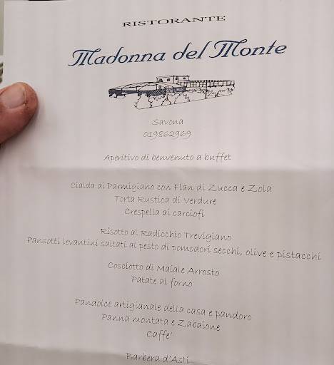 Menu da Ristorante Madonna del Monte, Madonna del Monte
