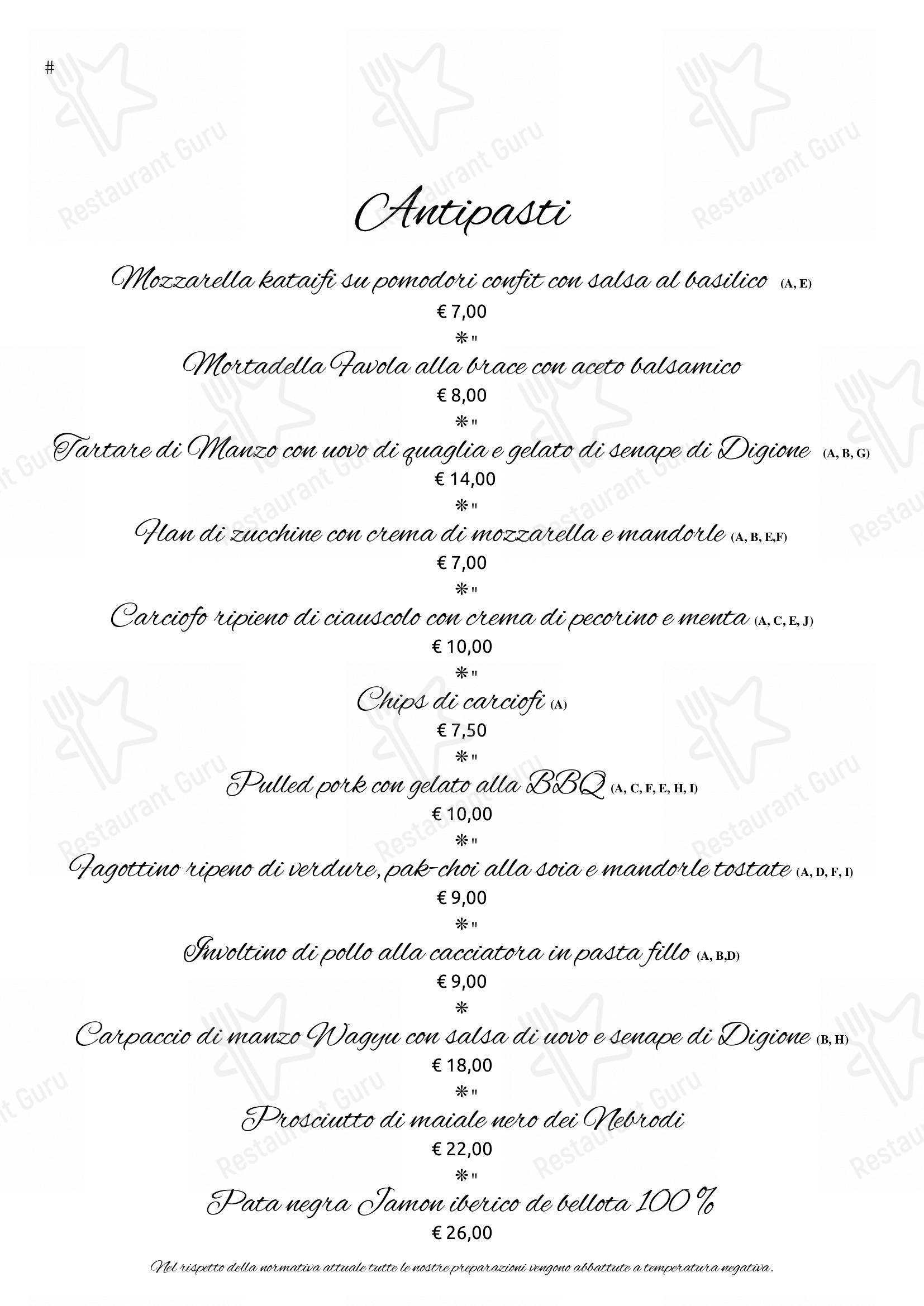 Menu da Ristorante Mamma Mia, Roma, Via Giovanni Pacini