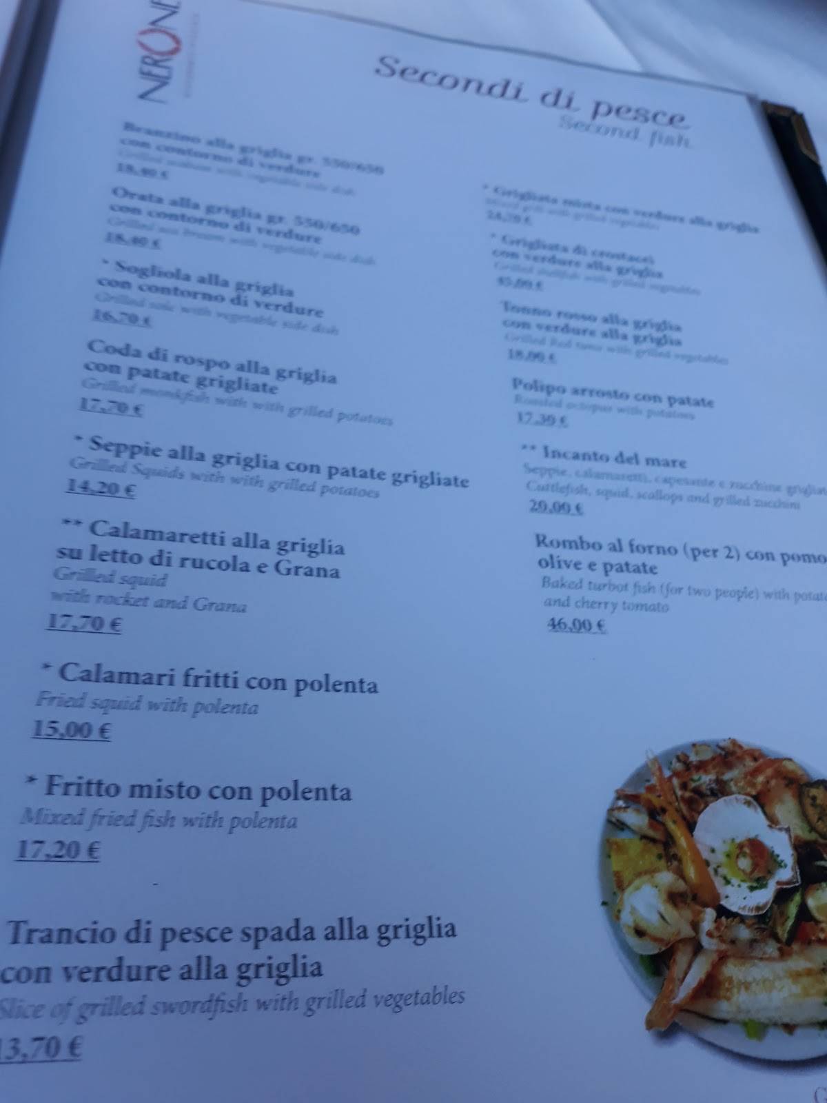 Speisekarte von Ristorante Pizzeria Nerone, Lignano Sabbiadoro