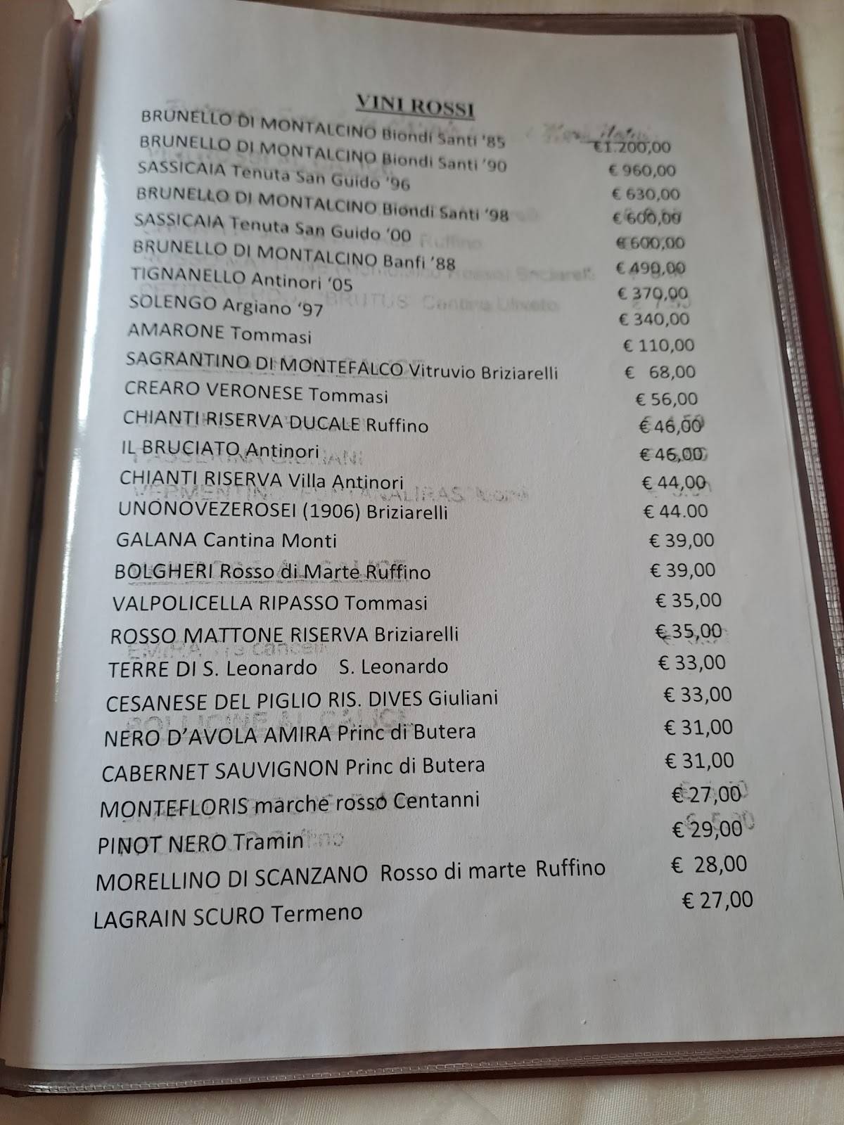 Speisekarte von Ristorante Sora Lella, Ceri
