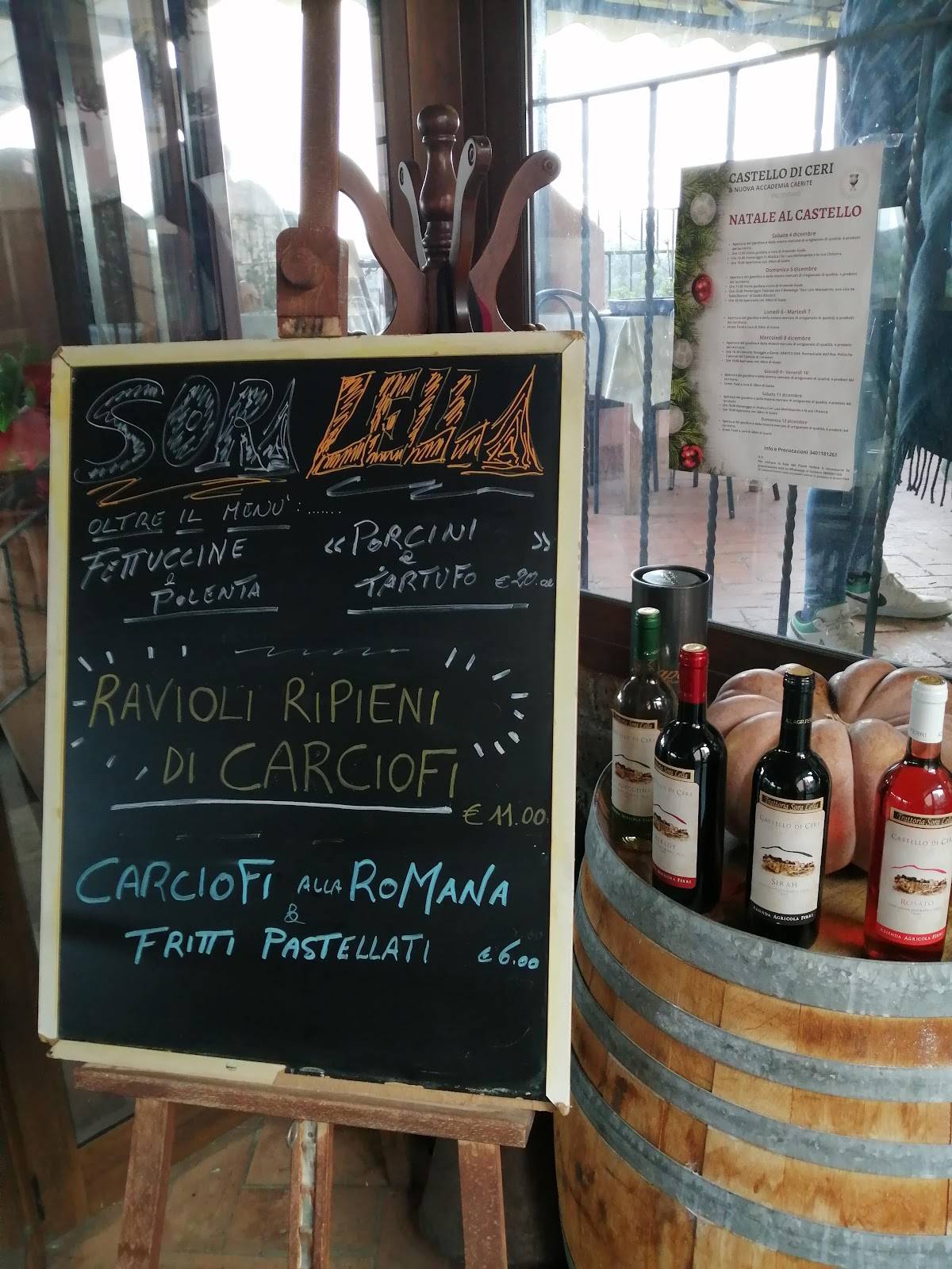 Carta de Ristorante Sora Lella, Ceri