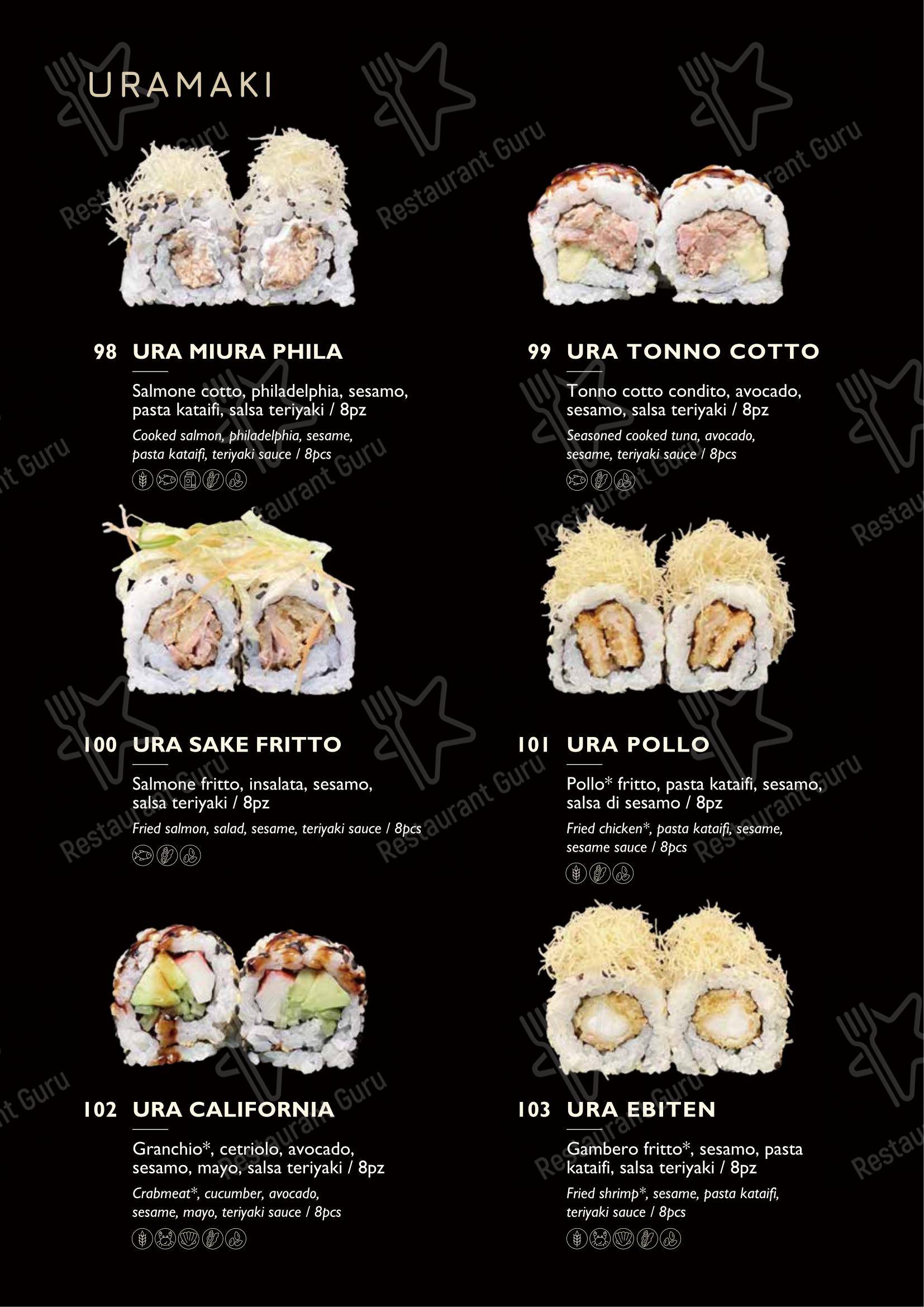 Speisekarte von Ristorante giapponese Akashi, Florenz