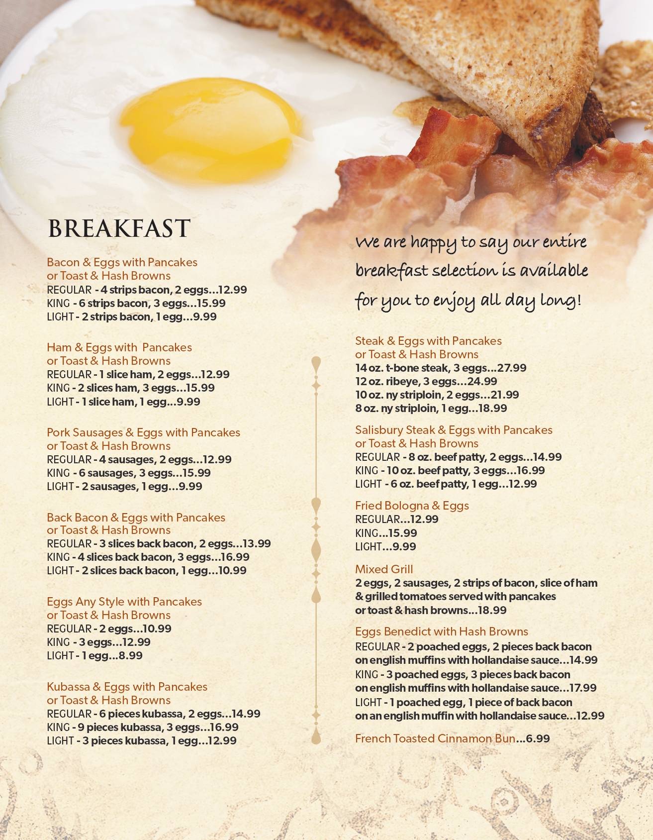 Menu at The Ritz Cafe & Motor Inn, Whitecourt