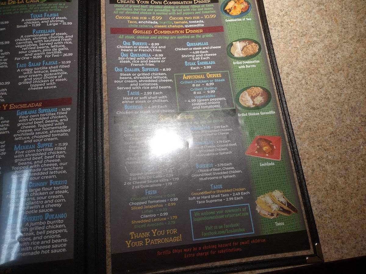 Menu at Los Jacubes Family Mexican Restaurant, Rockwell, 966 W Main St