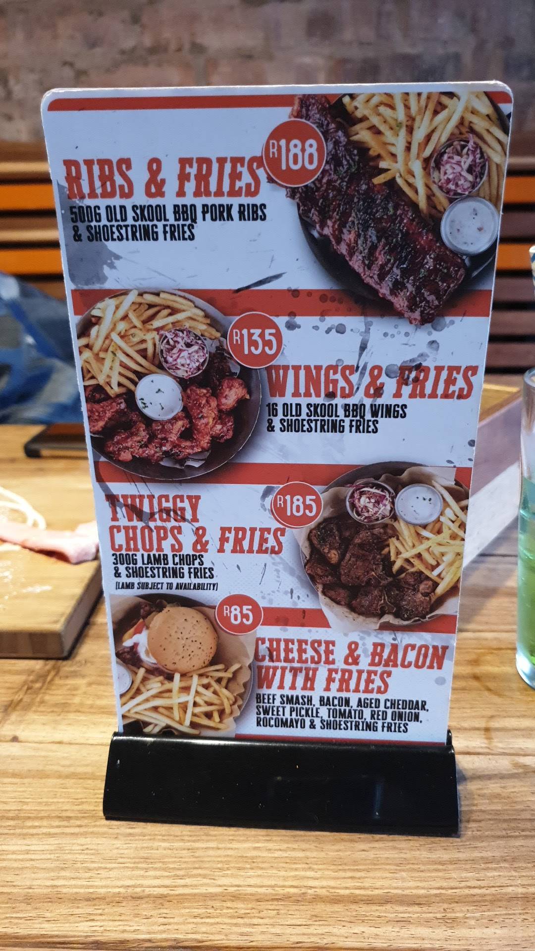 Menu at RocoMamas George restaurant, George