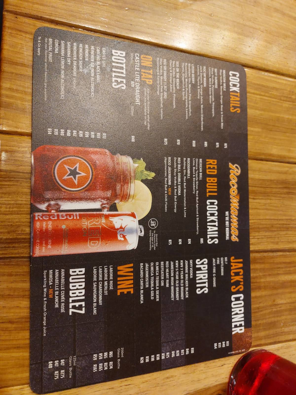 Menu at RocoMamas George restaurant, George