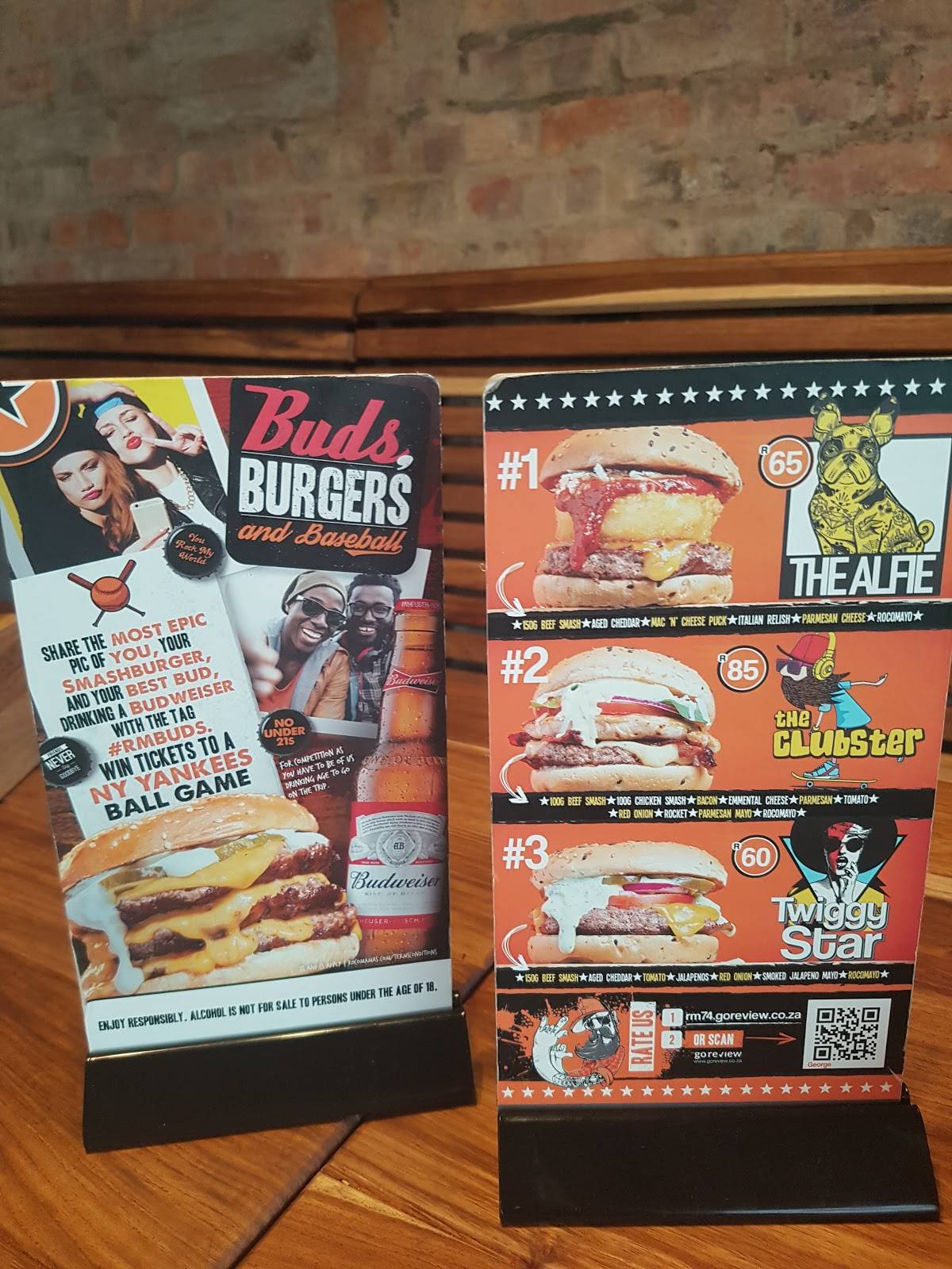 Menu at RocoMamas George restaurant, George