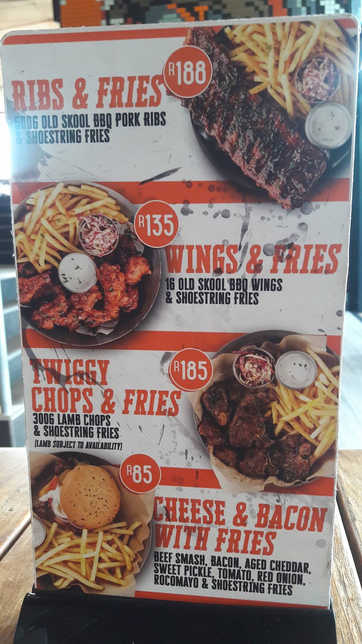 Menu at RocoMamas George restaurant, George