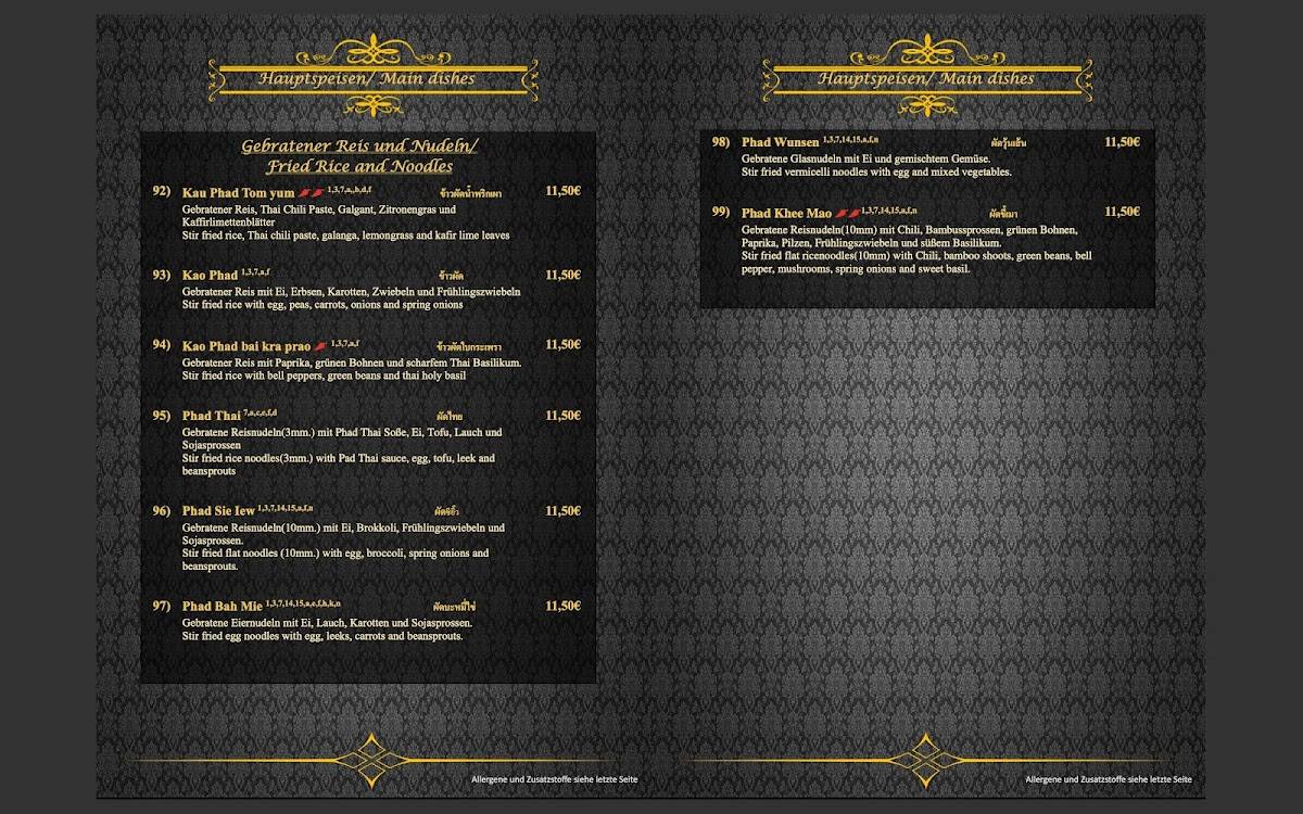 Menu at Rod Thai - Taste of Thailand restaurant, Dudeldorf