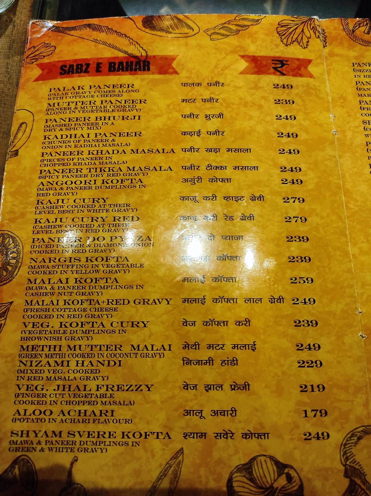 Menu at Roopji Restaurant., Bikaner